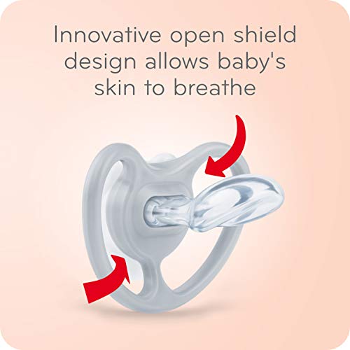 NUK Space Orthodontic Pacifier, 0-6 Months 2 Count(Pack of 1)