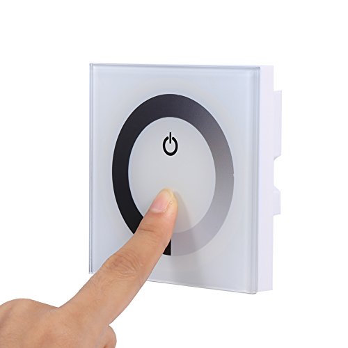 Single Color Touch Panel Dimmer Wall Switch Controller LED Light Strip DC 12V 24V Black (White)