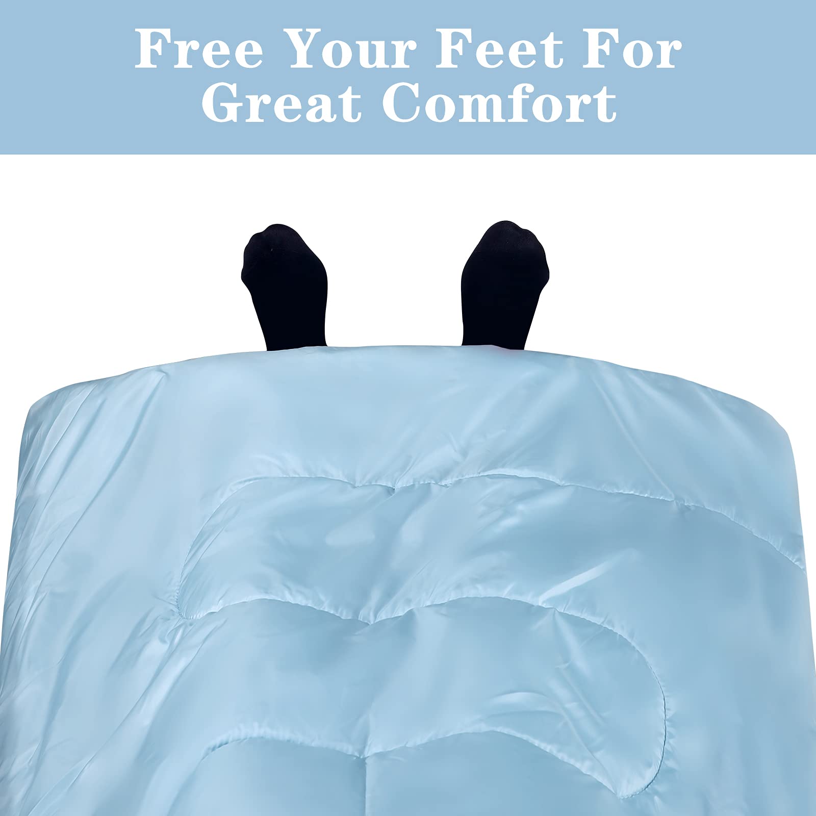 Sleeping Bags for Adults, Teens & Kids - Use for 3-4 Seasons, Warm & Cold Weather - Lightweight, Portable, Waterproof, Use for Backpacking, Hiking and Camping (Sky Blue/Left Zip)