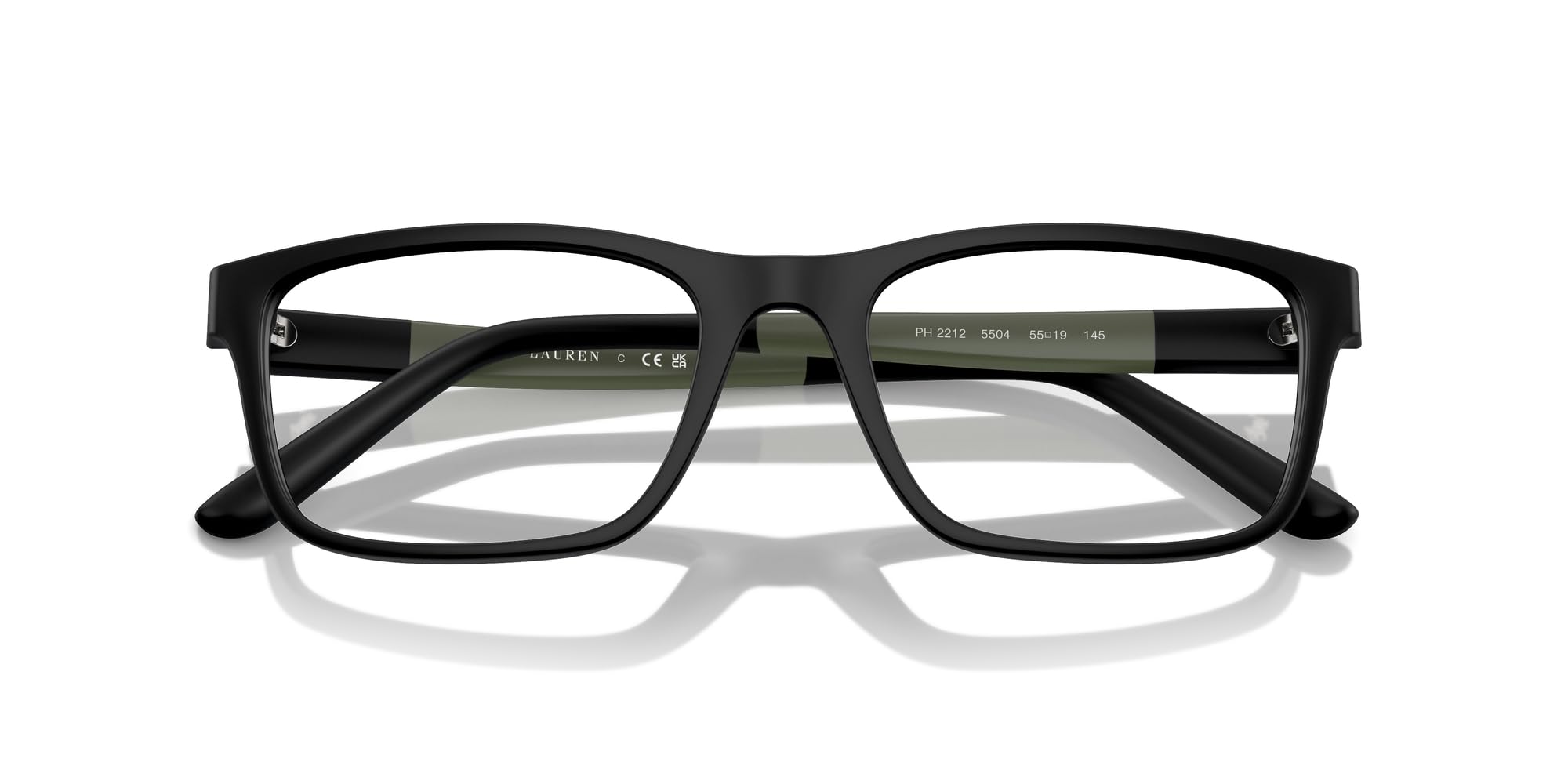 Polo Ralph Lauren Men's PH2212 Rectangular Prescription Eyewear Frames, Shiny Dark Havana/Demo Lens, 53 mm
