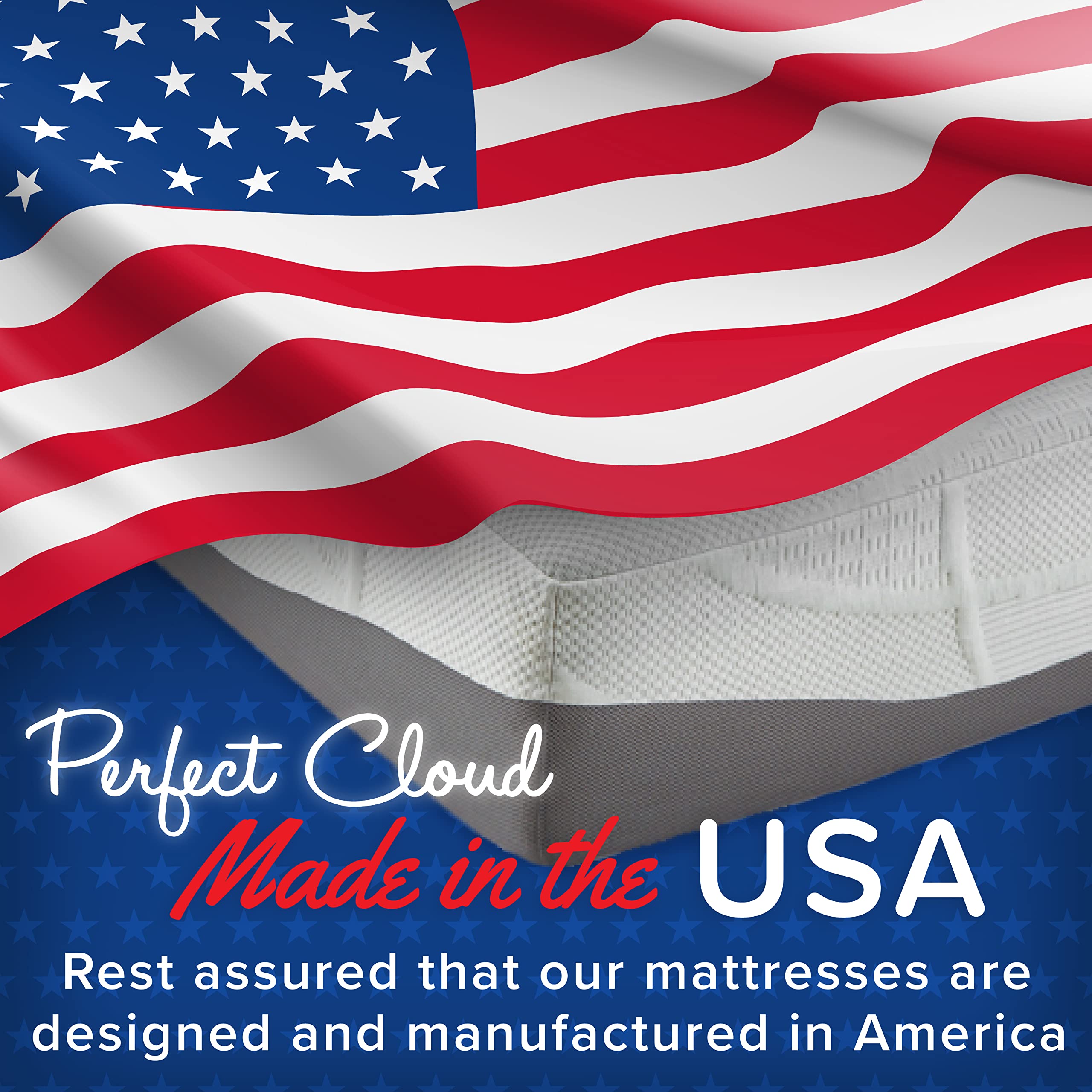 Perfect Cloud MADE in The USA Elegance Plush Gel-Infused 12-inch Memory Foam Mattress - Pressure Relieving - Bed-in-a-Box (Queen)