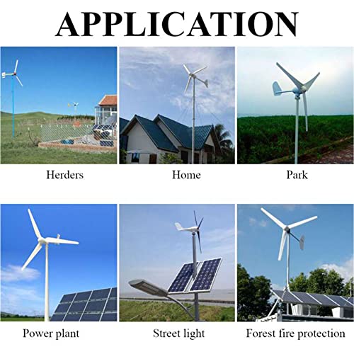 QAZNHODDS 8000W Wind Turbine Generator kit, with 6 Blade 2.5m/s Low Wind Speed Starting Wind Turbines for Terrace, Marine, Motorhome, Chalet, Boat,24v