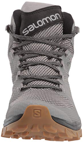 Salomon Outline Mid Gore-TEX Hiking Boots for Men, Frost Gray/Black/Alloy, 7