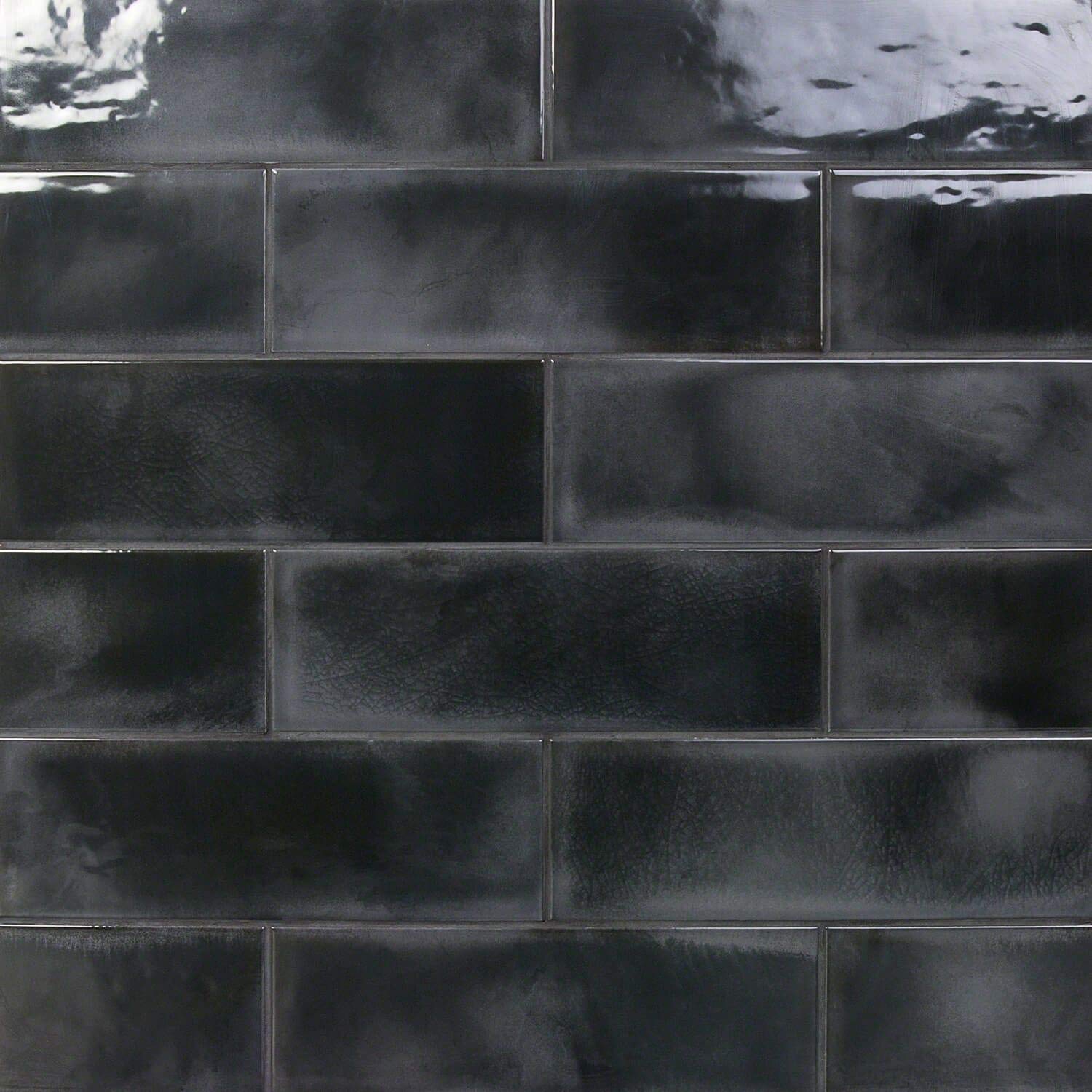 Piston Camp Black Glaze 4 in. x 12 in. Ceramic Subway Wall Tile (34 Pieces 10.97 Sq. Ft. / Case)