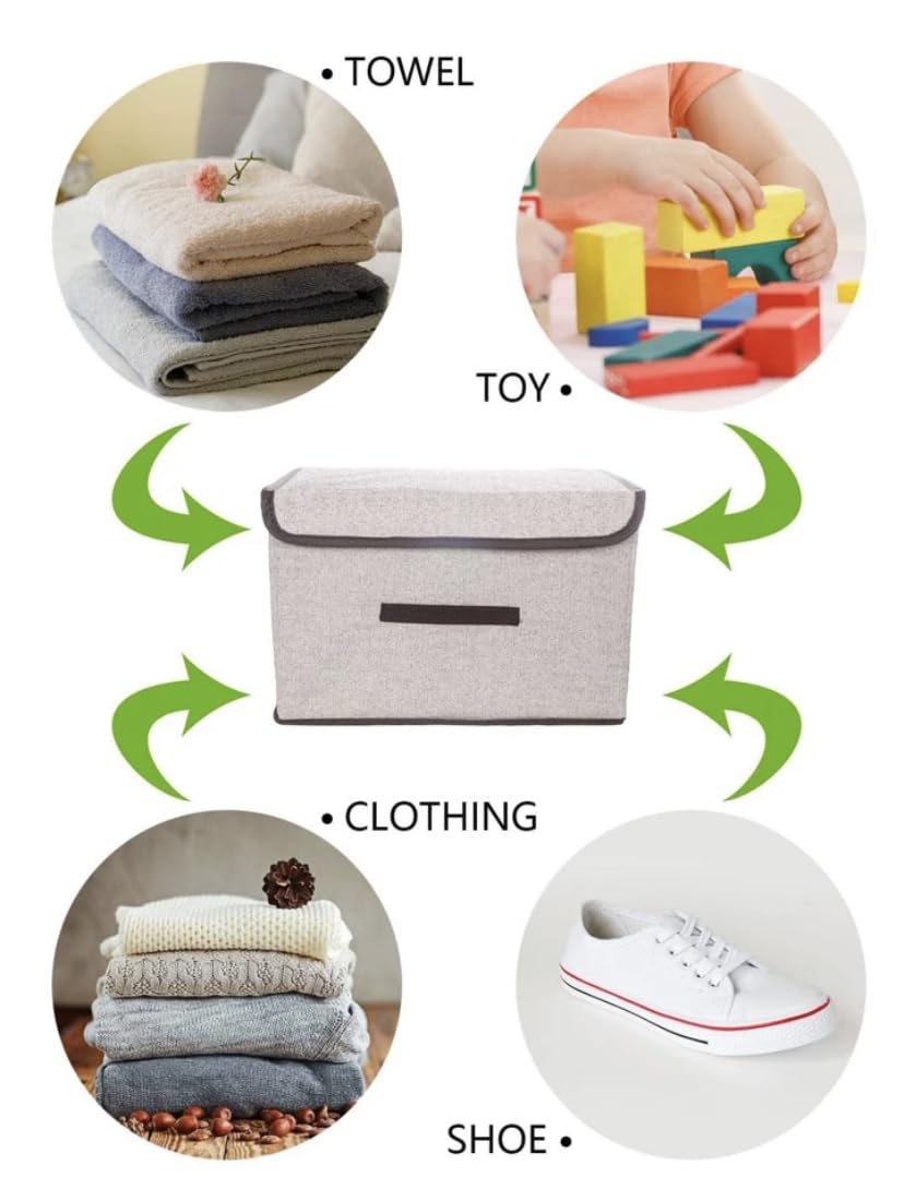 Storage bin Amazing storage bins with lid. (come in a set of 4 large storage bin with lid and 2 small storage bins) This storage bins have lids and handles for easy use.