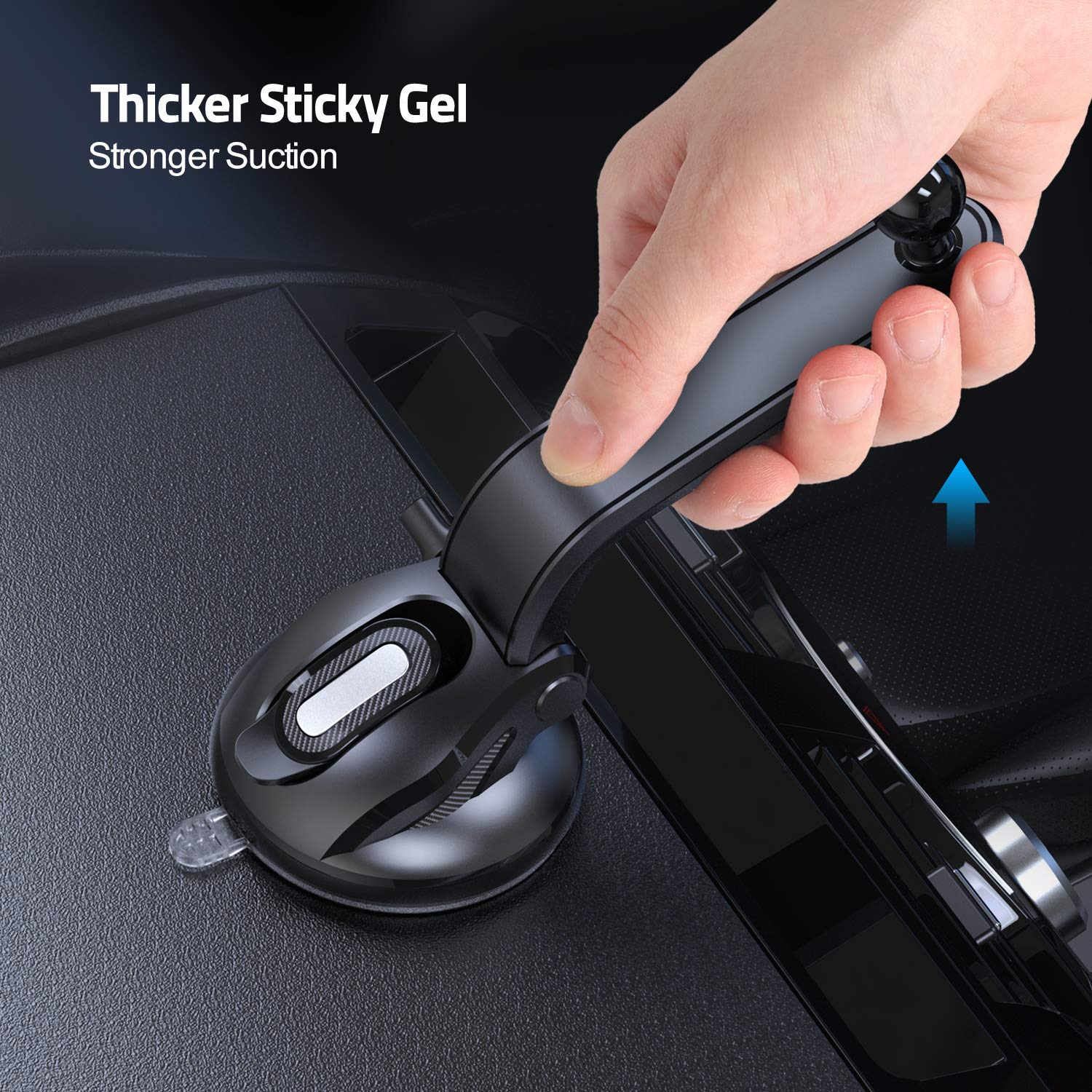 Nulaxy Phone Holder for Car, No Obstruction View Dashboard Windshield Car Phone Mount Strong Suction with Extra Gel Pad for iPhone 11 Pro Max/11/XS Max, Galaxy S10, Google Pixel 3 XL Other 4.7''- 6.5β