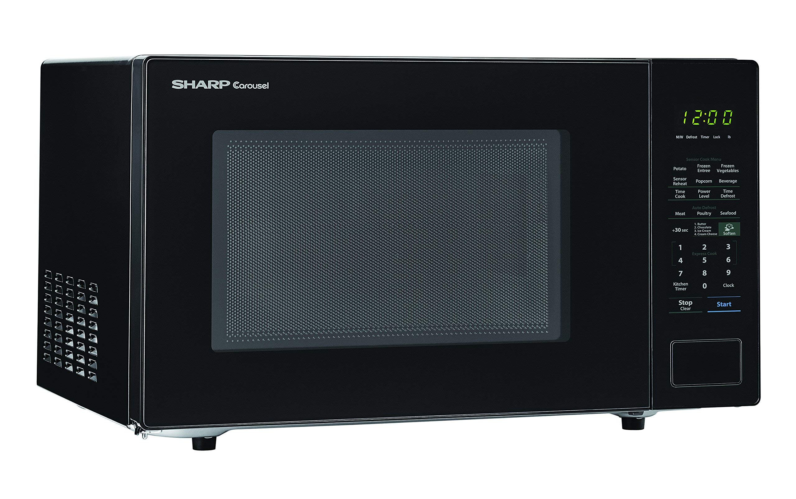 SHARP Black Carousel 1.4 Cu. Ft. 1000W Countertop Microwave Oven (ISTA 6 Packaging), Cubic Foot, 1000 Watts (Renewed)