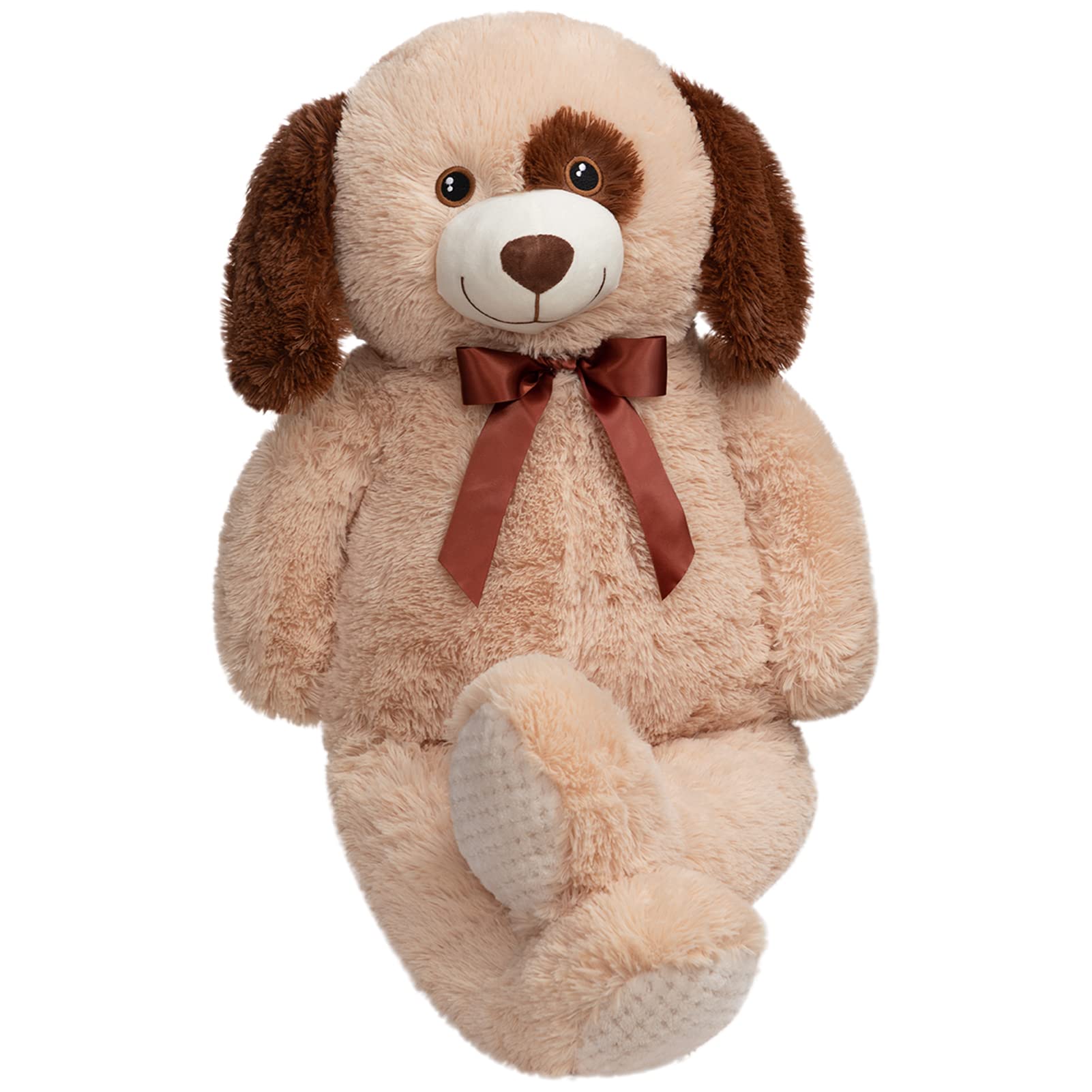 WENMOTDY Giant Panda Stuffed Animal Huge Panda Plush with Ribbon Cuddly Toy Gift for Kids Girlfriend, 39ββ