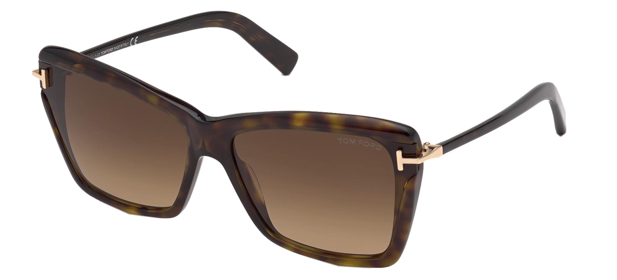 Tom Ford Butterfly Sunglasses TF849 Leah 52F Dark Havana/Gold 64mm FT0849