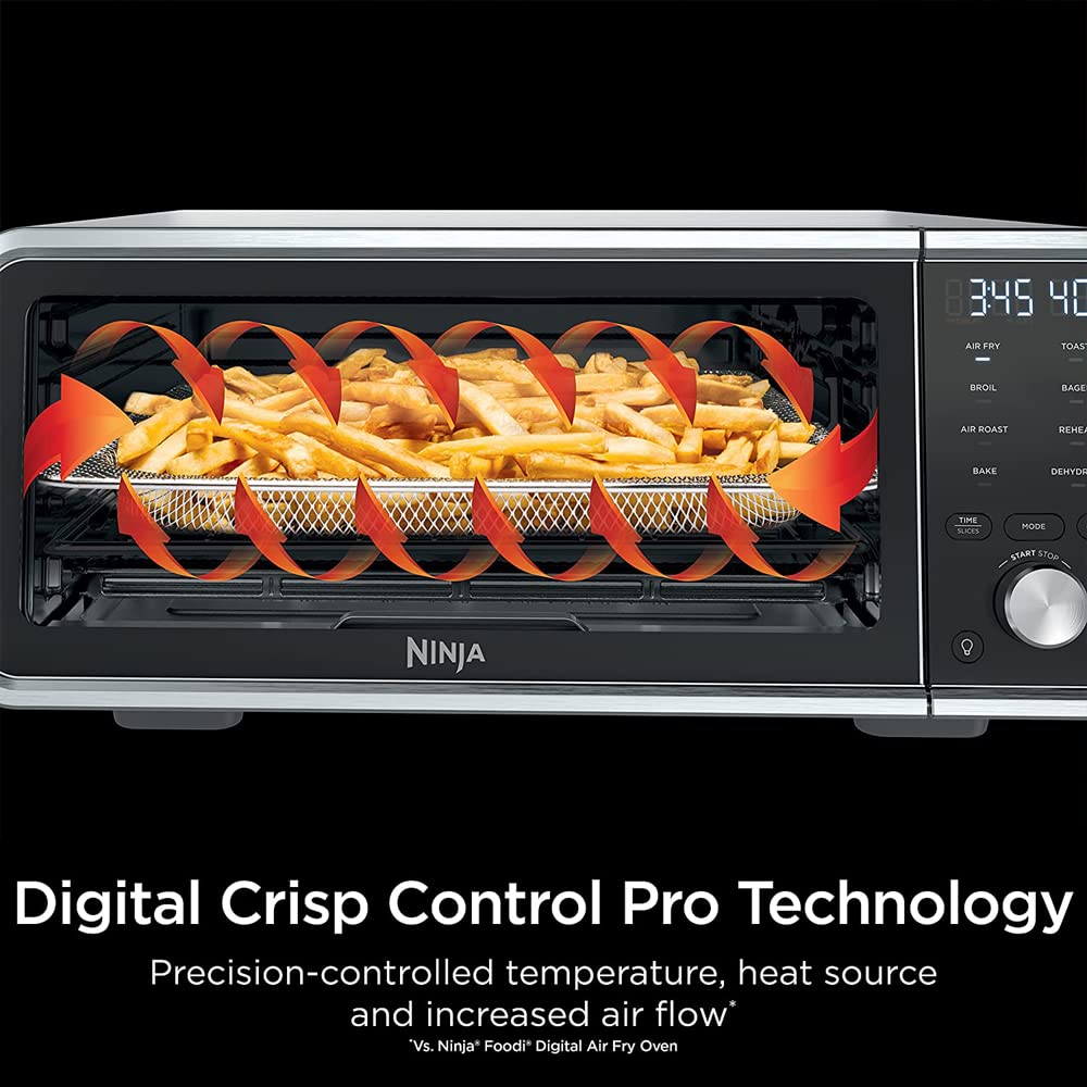 Ninja FT205CO Digital Air Fry Pro Countertop 8-in-1 Oven Extended Height (Renewed) Bundle with 3 YR CPS Enhanced Protection Pack