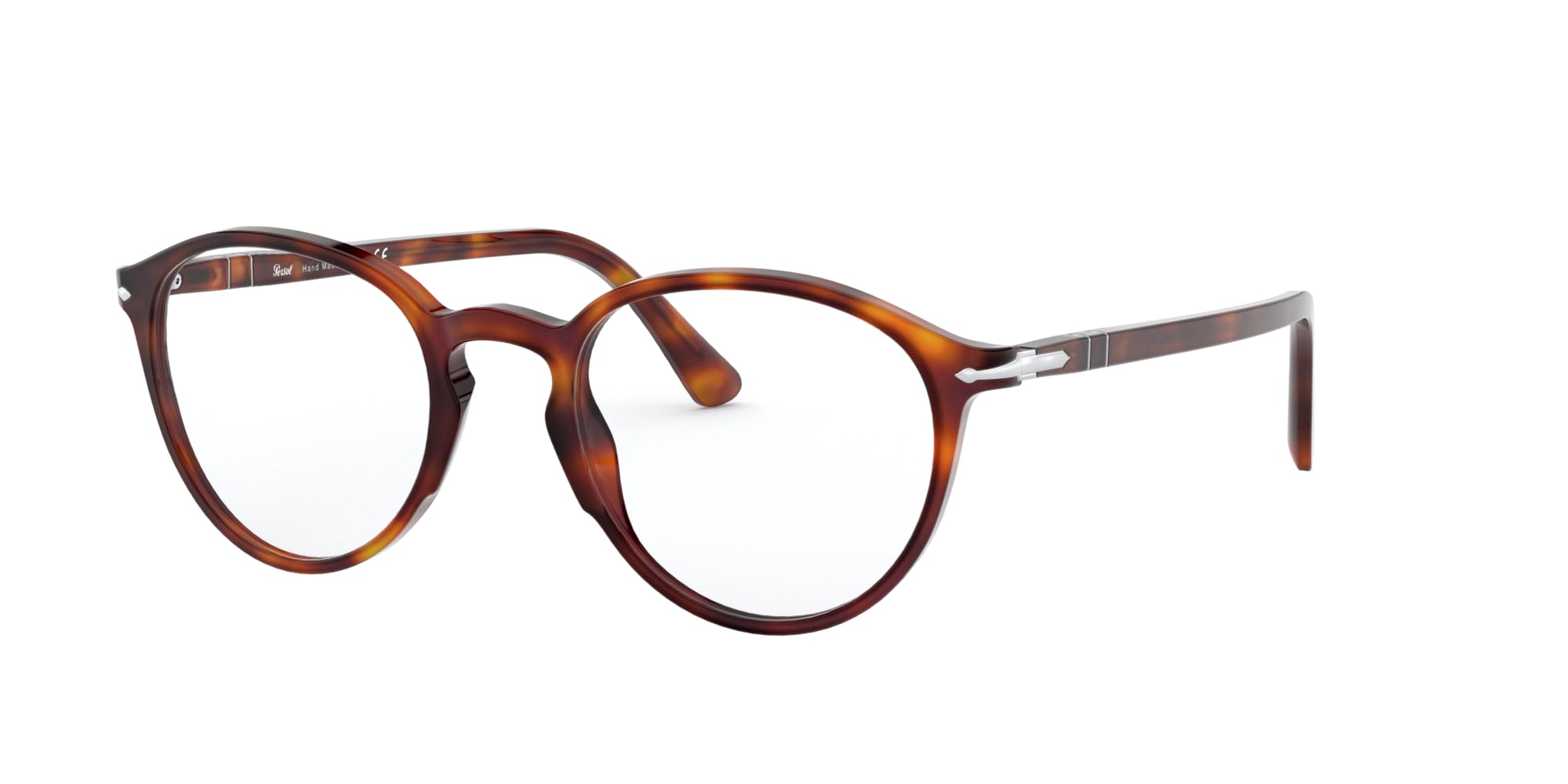 Persol PO3218V Round Prescription Eyewear Frames, Havana/Demo Lens, 51 mm