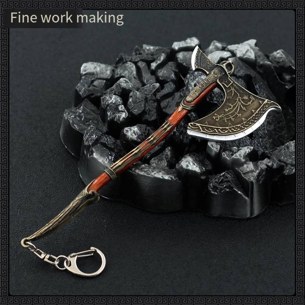 WODEJIAOBAO Keychain,Blades of Chaos,Leviathan Axe keychain Cosplay Jewelry Accessories Gift for Men or Women(2 Pcs