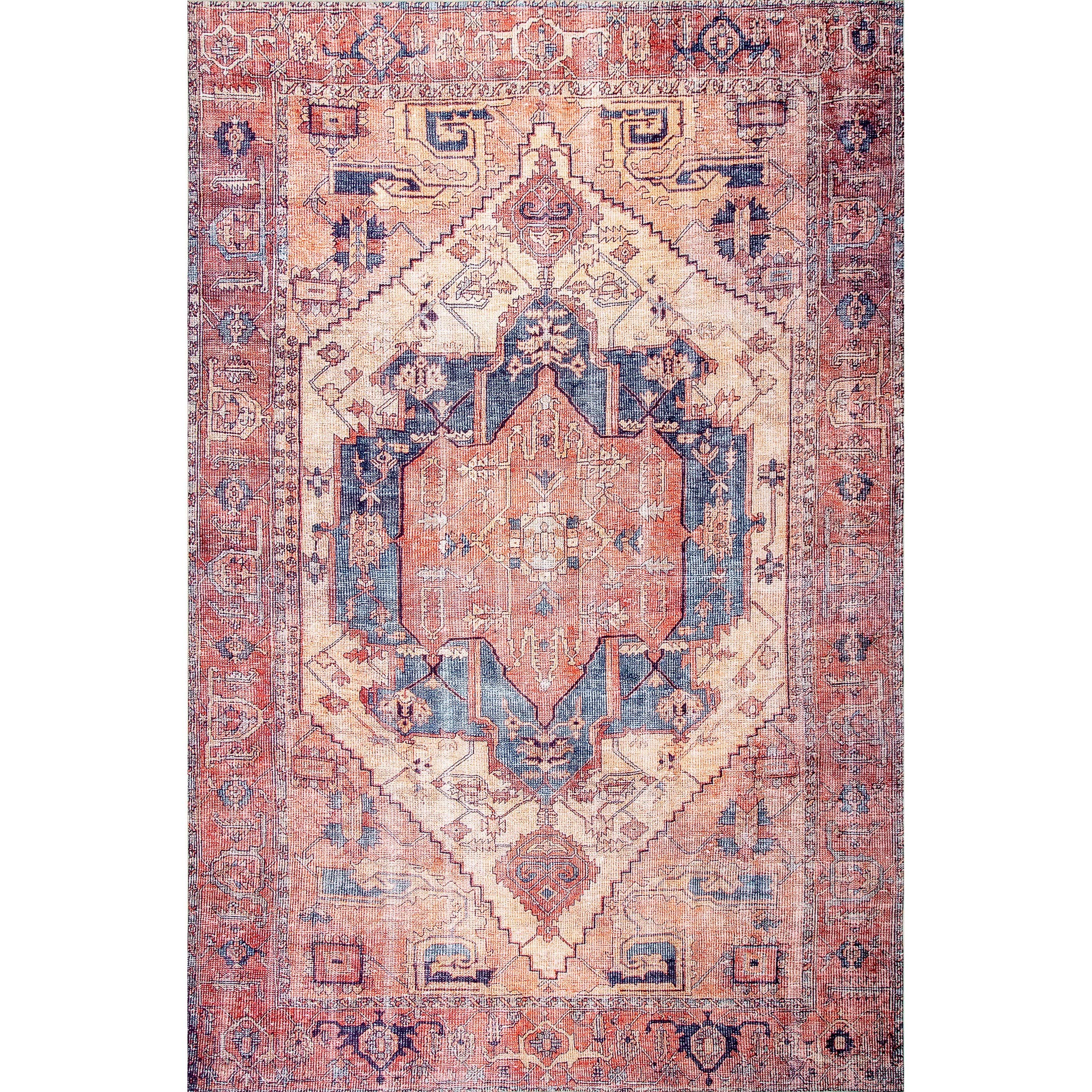 nuLOOM Leslie Transitional Printed Area Rug, 6x9, Peach