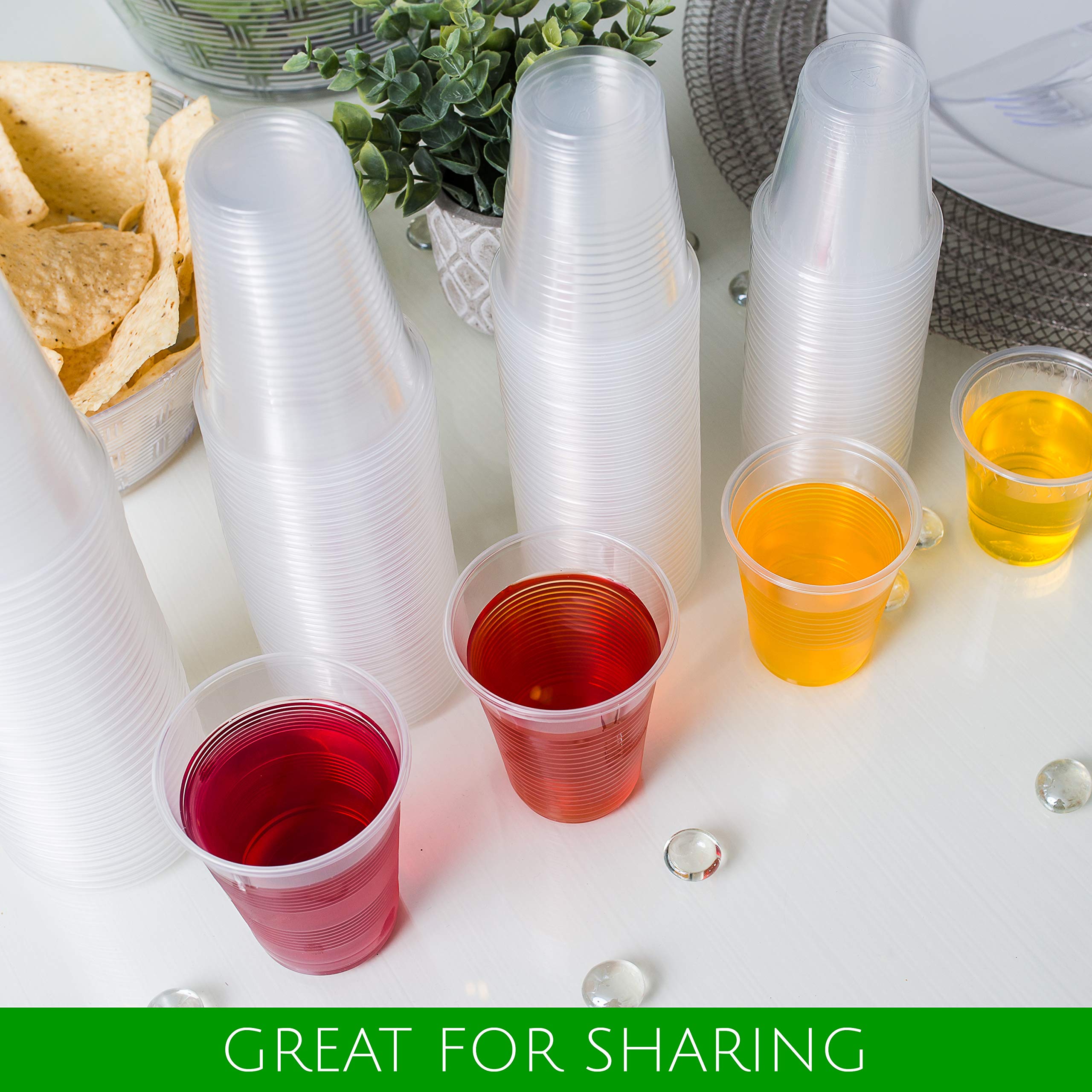 PLASTICPRO 3 oz Disposable Plastic Medium Weight Clear Drinking Cups [200 Count]