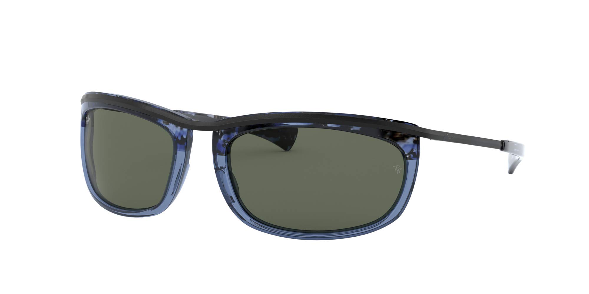 Ray-Ban RB2319 Olympian I Oval Sunglasses, Gradient Havana Grey/Blue, 62 mm