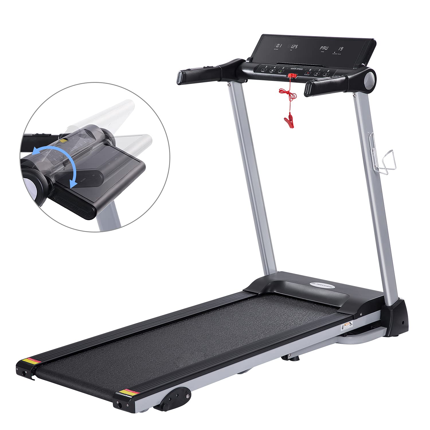 Treadmill for Home Treadmill Running Machine Folding Treadmill Electric Treadmill Workout with 15 Pre-Set Programs 8.5 MPH Max Speed Extra-Large LCD Display for Home Use,1390*1130*649mm