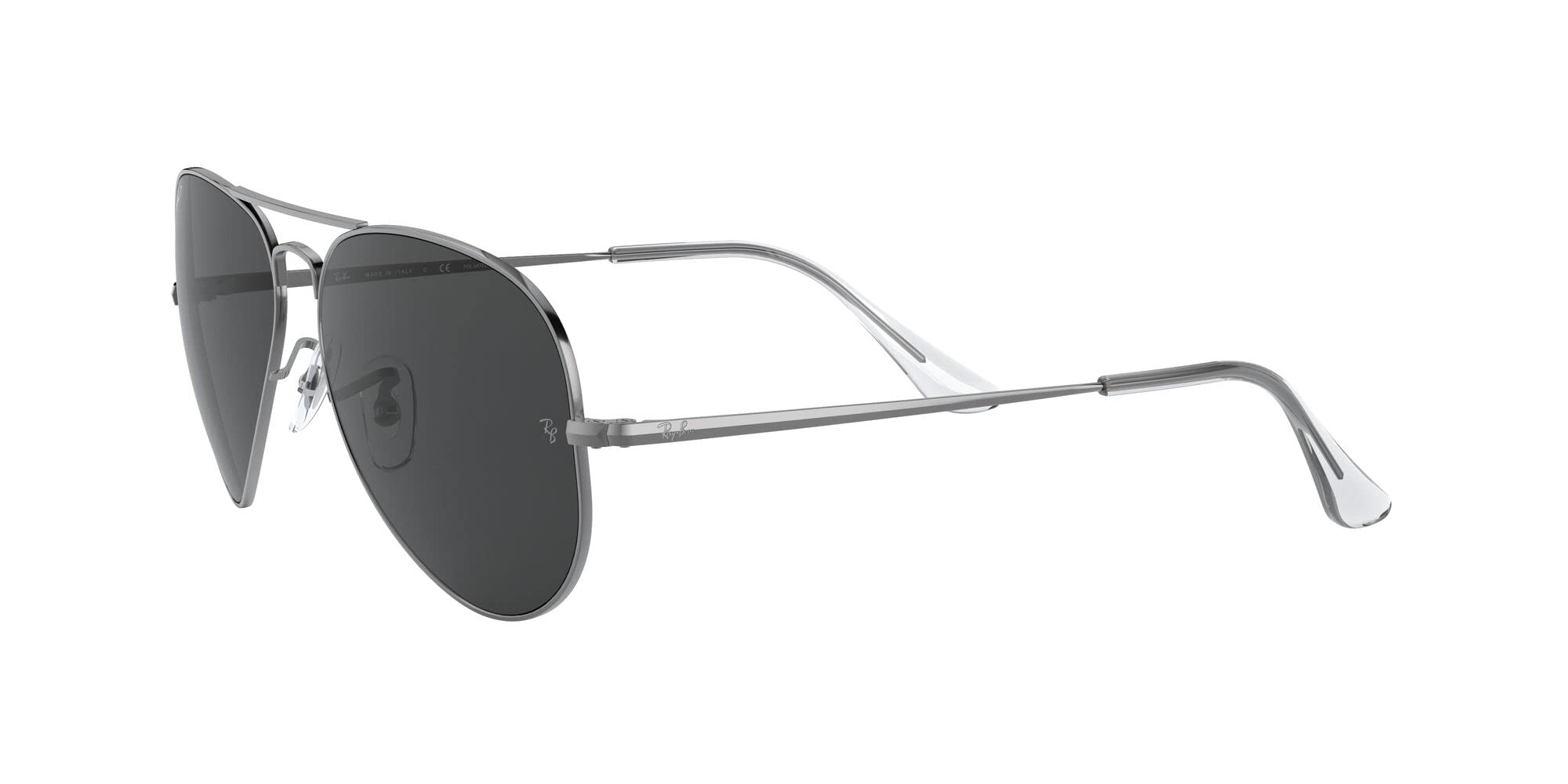 Ray-Ban RB3689 Aviator Metal II Sunglasses, Gunmetal/Polarized Black, 58 mm