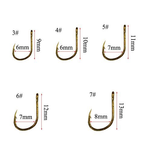 Small Size Carbon Steel Sharp Fishing Hooks Baits Worm Jig 500pcs 10 Sizes Pack Fishing Gears Tackle kit (Black)