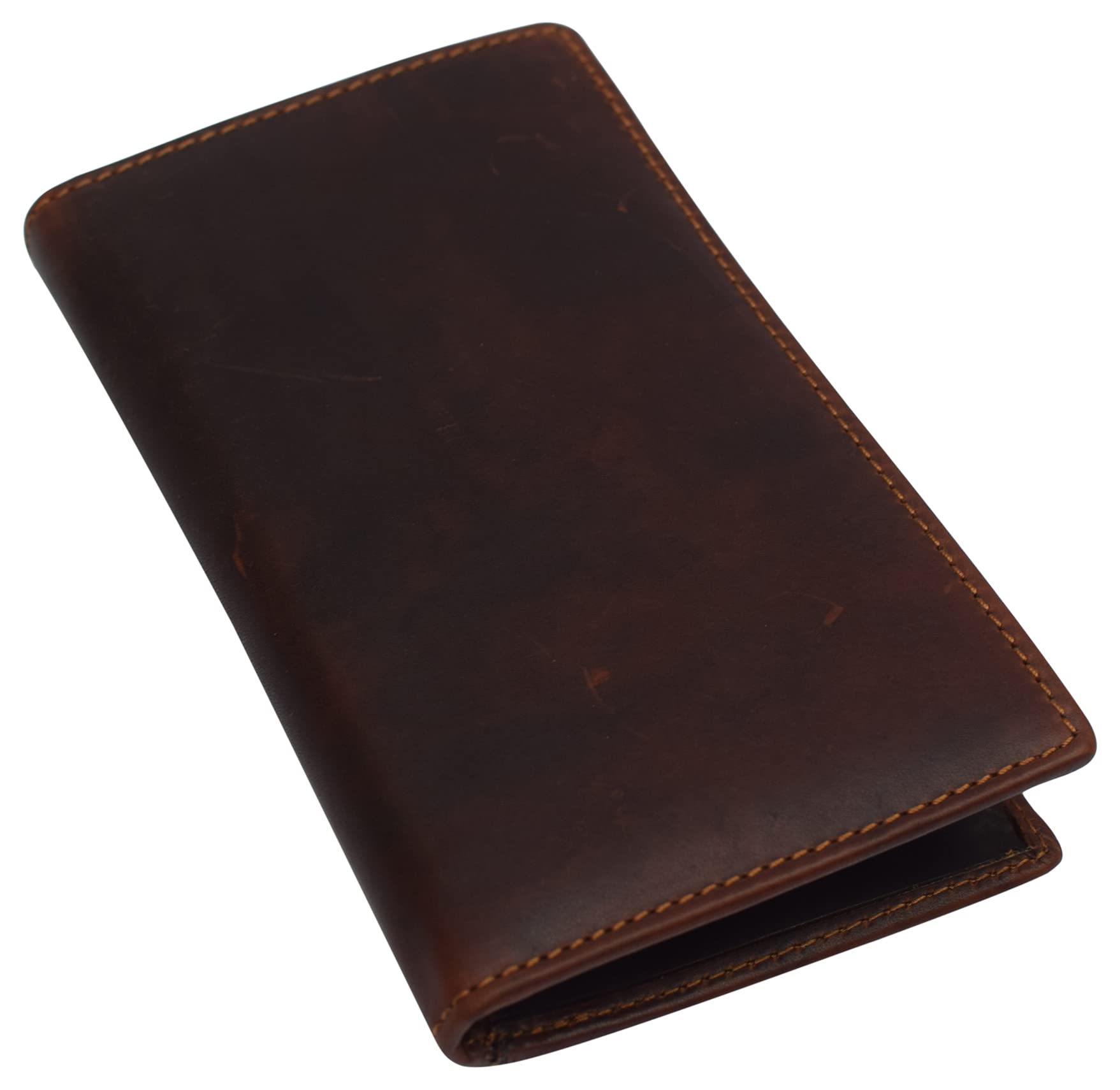 Swiss Marshall RFID Blocking Bifold Genuine Leather Credit Card ID Holder Long Wallet (Cazoro Brown)
