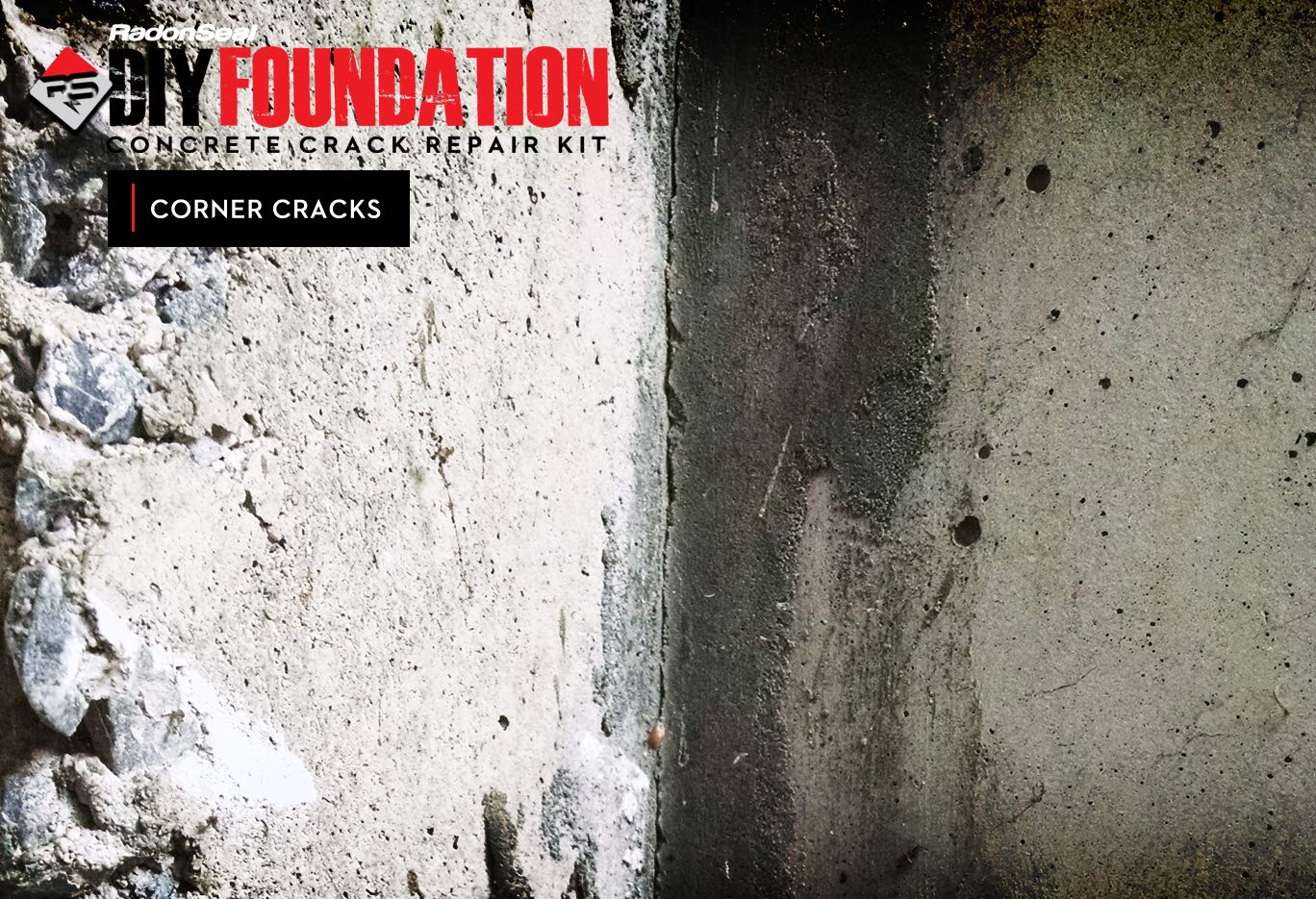 RadonSeal Concrete Foundation Crack Repair Kit (10 ft) - The Homeowner's Solution to Fixing Basement Wall Cracks Like The Pros!