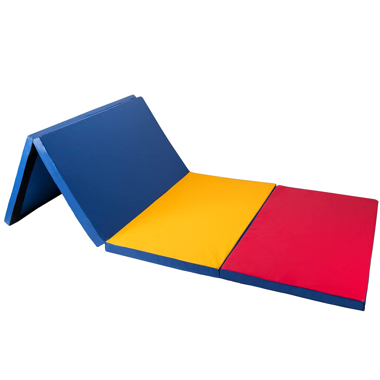 Polar Aurora 4'x10'x2 Thick Folding Gymnastics Exercise Mat Aerobics Stretching Yoga Mats (Pink)