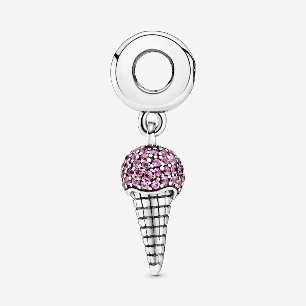 PANDORA Pave Ice Cream Cone, Pink Sapphire
