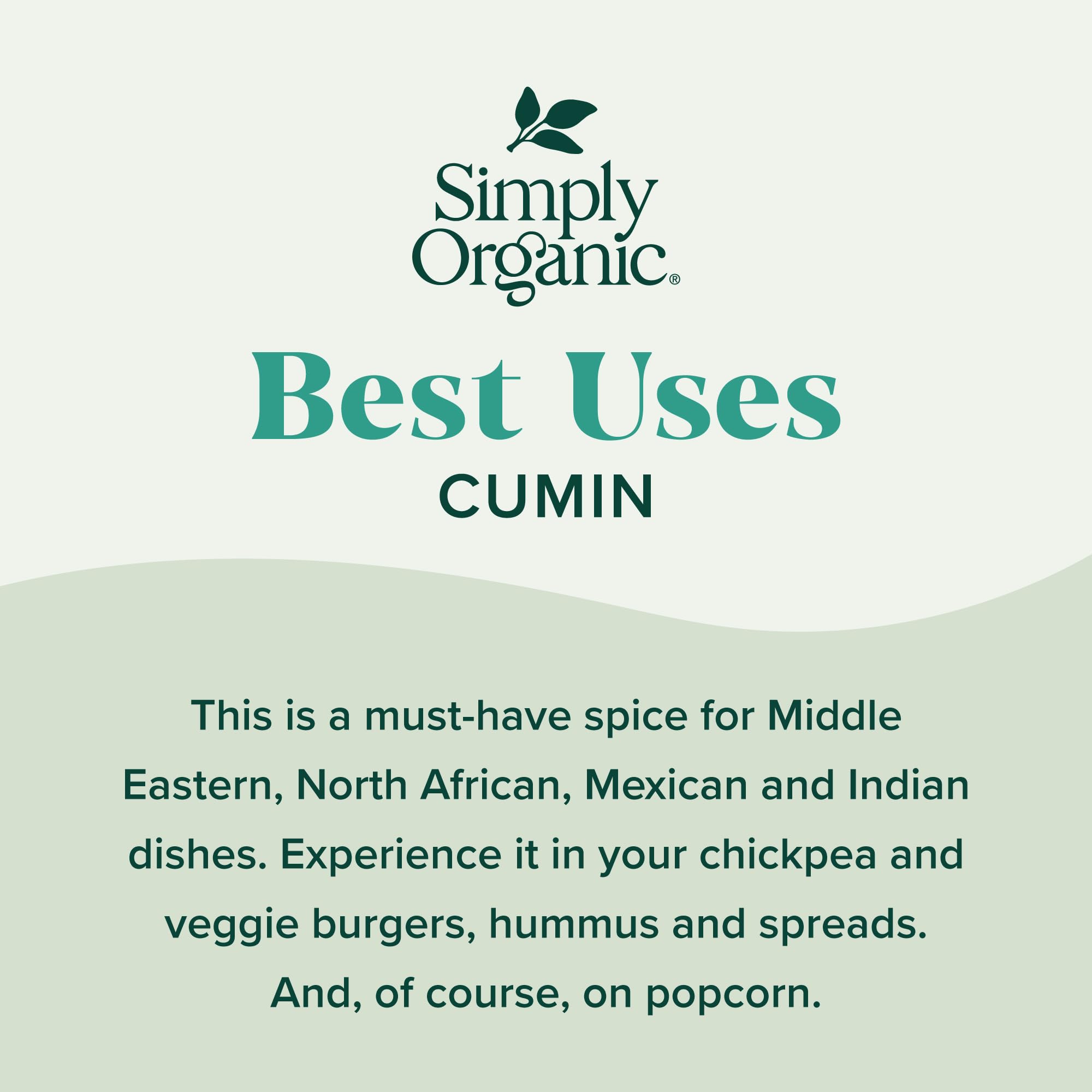 Simply Organic Ground Cumin Seed, 2.31 Ounce Glass Jar, Rich, Warm, Complex Earthy Spice Flavor, Certified Organic, Kosher