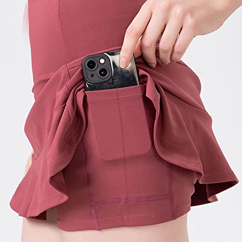 Women Custom Soild Custom High Waisted Leggings Running Pilates Workout Soft Yoga Shorts Women Ruched Ruffle (Red-a, S)