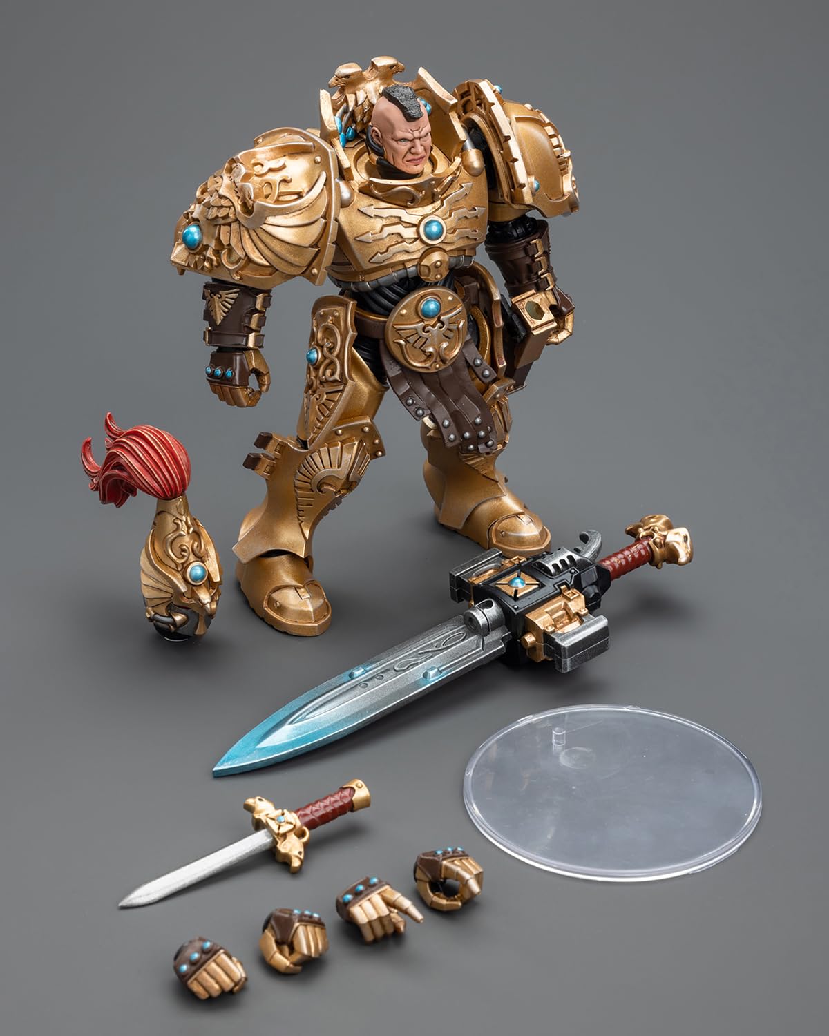 Pipigirl JoyToy 40K Space Marine Genuine License 1/18 Action Figure, Adeptus Custodes Custodian Guard with Sentinel Blade, 4.88 inch Action Figures Kits (Sentinel Blader)