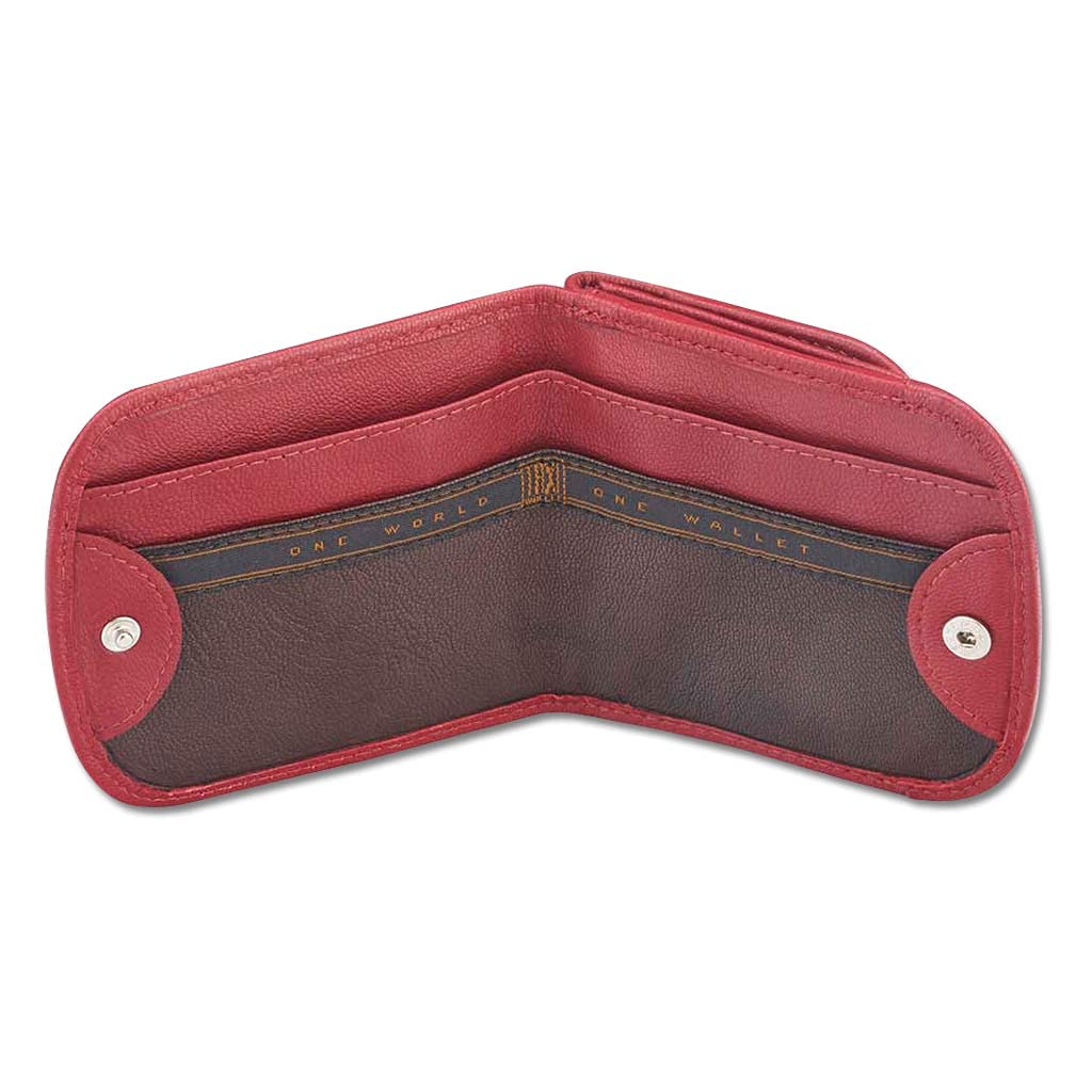 TAXI WALLET® TW03-CRANBERRY - Soft Leather (Red) - Compact, Front Pocket Folding Wallet - For Cards, Coins, Bills, ID (Men & Women)