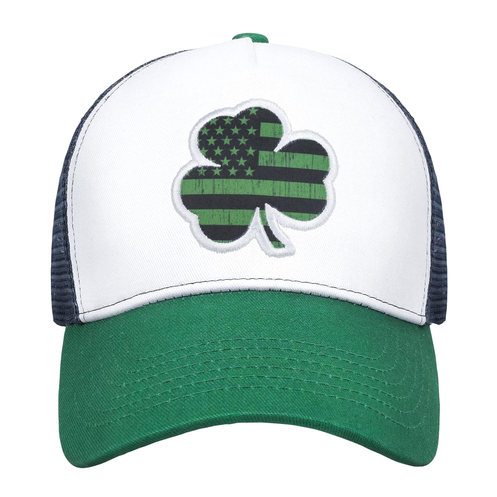 St.Patrick's Day Hat Green Hats Decorations Clover Classic Embroidery Cotton Trucker Hat for Men & Women