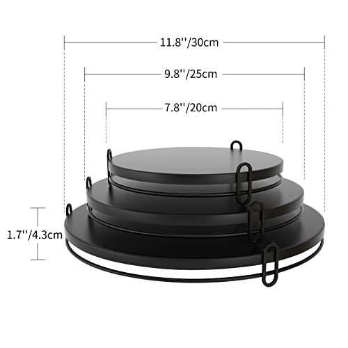 Vivevol Cupcake Stand, 3-Piece Cake Stands Set, Cake Plate Dessert Candy Display Plate Dessert Stand, 8β-10β-12β (Black)