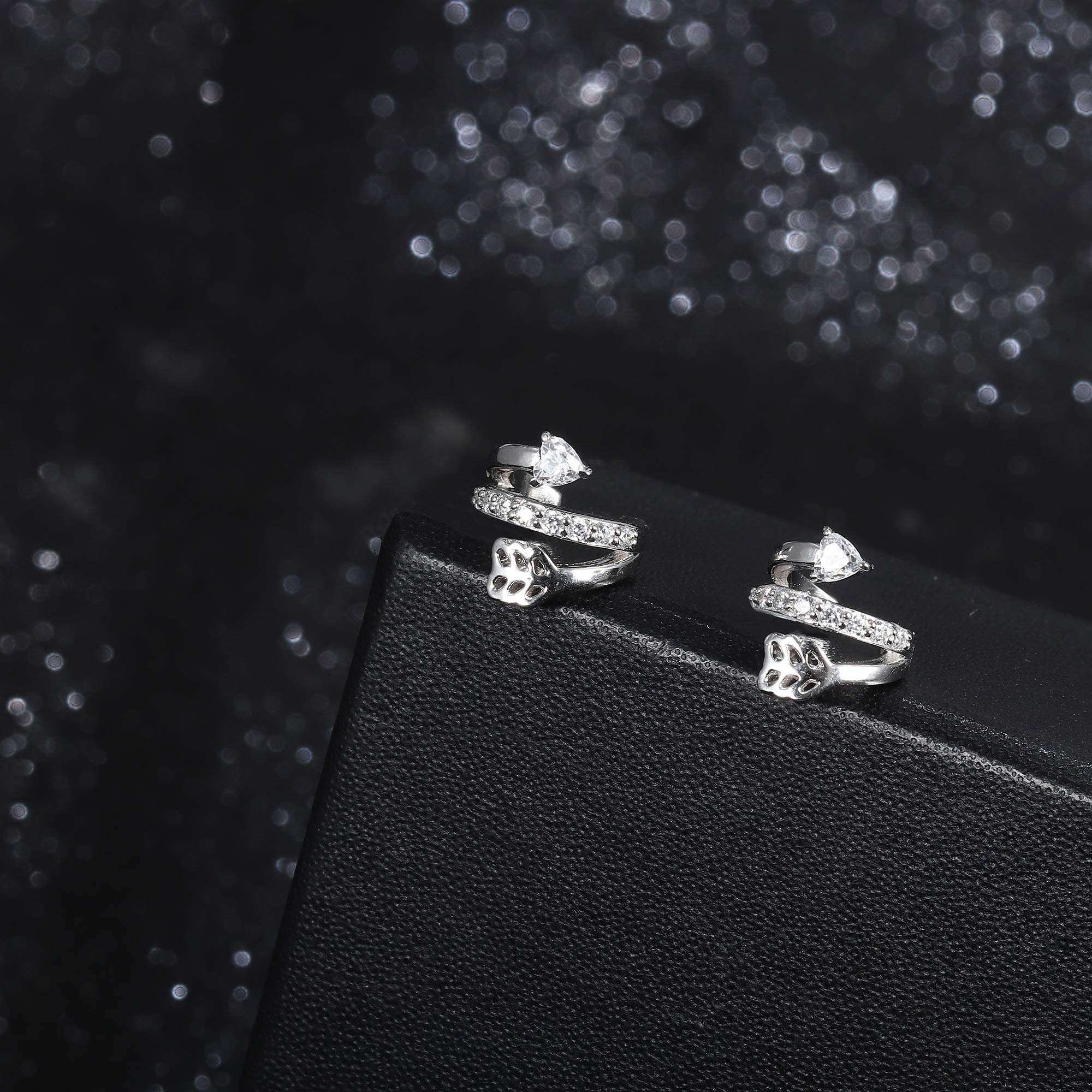 Sllaiss 925 Sterling Silver Arrow Cuff Earring for Women White Gold Plated Small Non Pierced Earrings Valentine Jewelry Gift (Silver Tone)