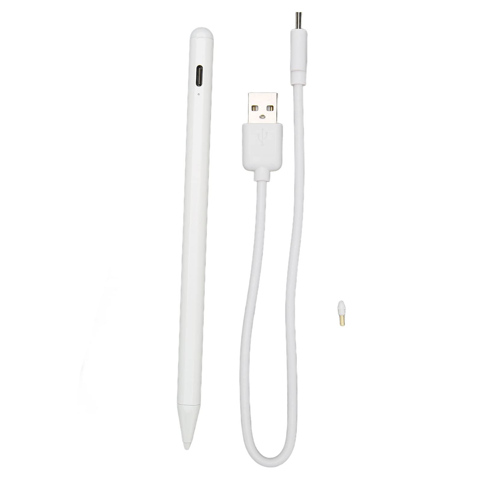 Touch Screen Pen, Tablet Stylus Magnetism High Accuracy Glossy Writing for Drawing for Student (White)