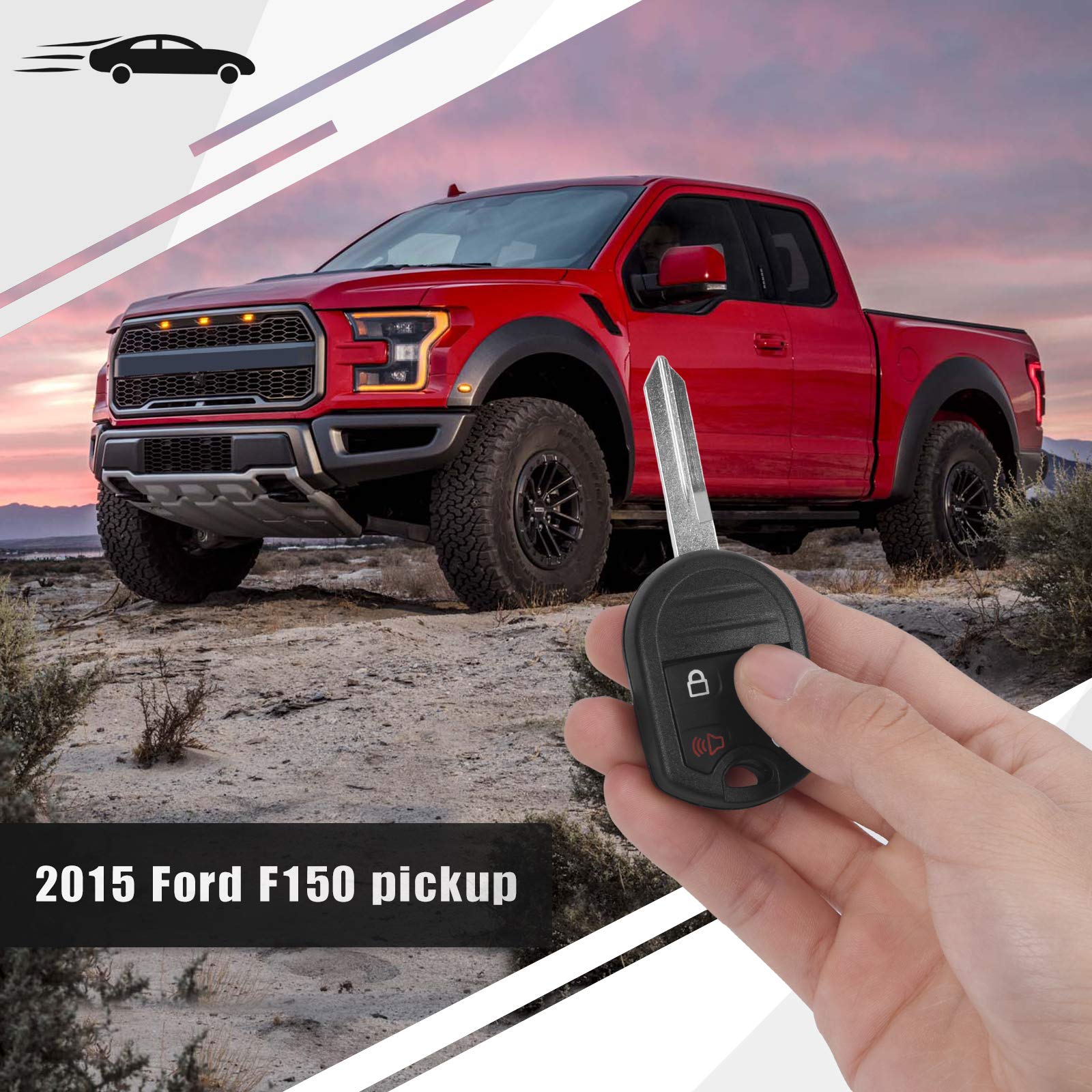 Smart Remote Fit for 2015-2017 Ford F-150 with Power Tailgate Compatable with 2013-2016 Fusion, 2016-2017 Edge Explorer (M3NA2C31243300) Engine Start Car Key Fob Keyless Entry System