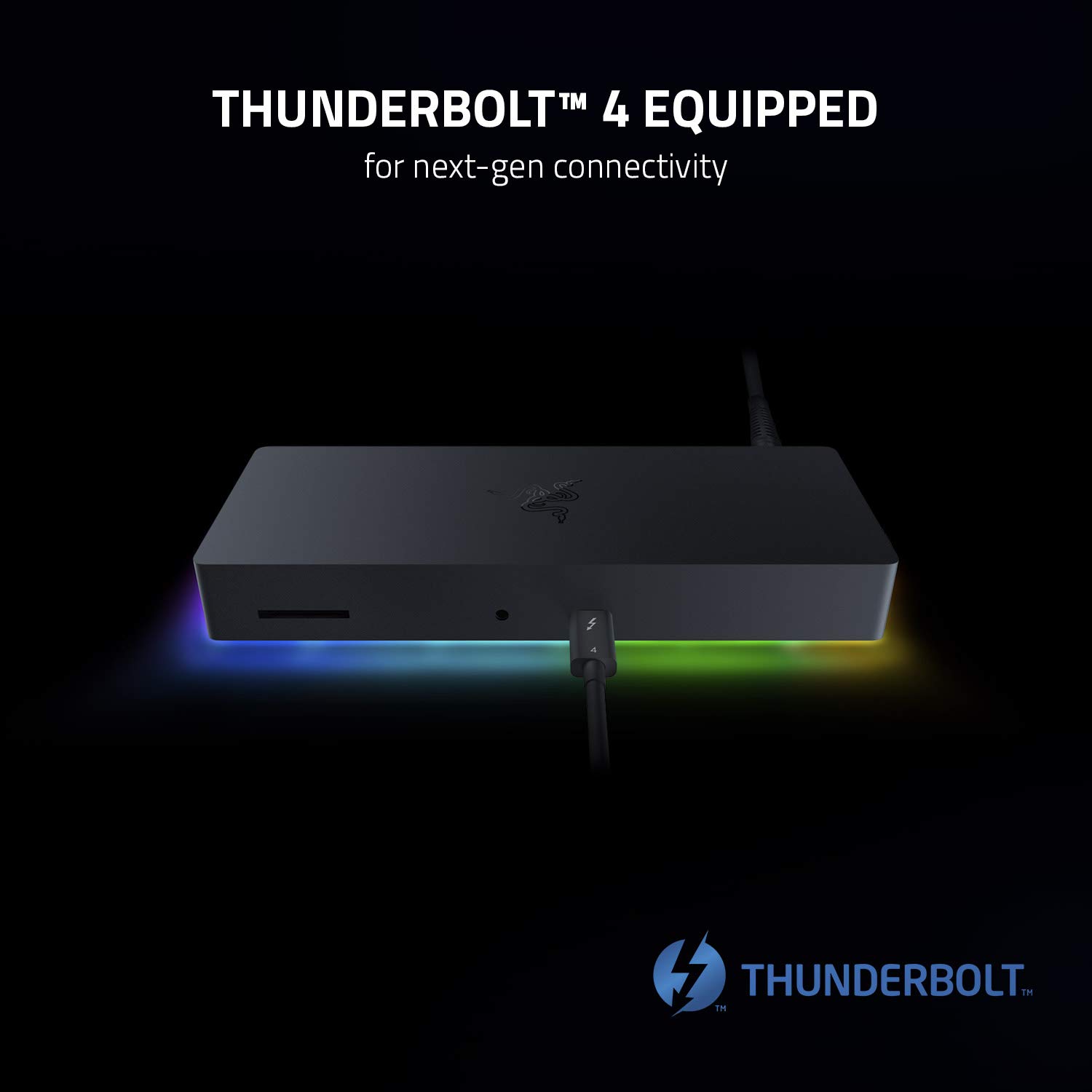 Razer Thunderbolt 4 Dock: 10 Ports in 1 - Dual 4K or Single 8K Video Output - USB A and C Hub, 2.5 GbE Thunderbolt 3, Mac, and PC Compatible - Thunderbolt 4 Certified - Passthrough Charging - Chroma