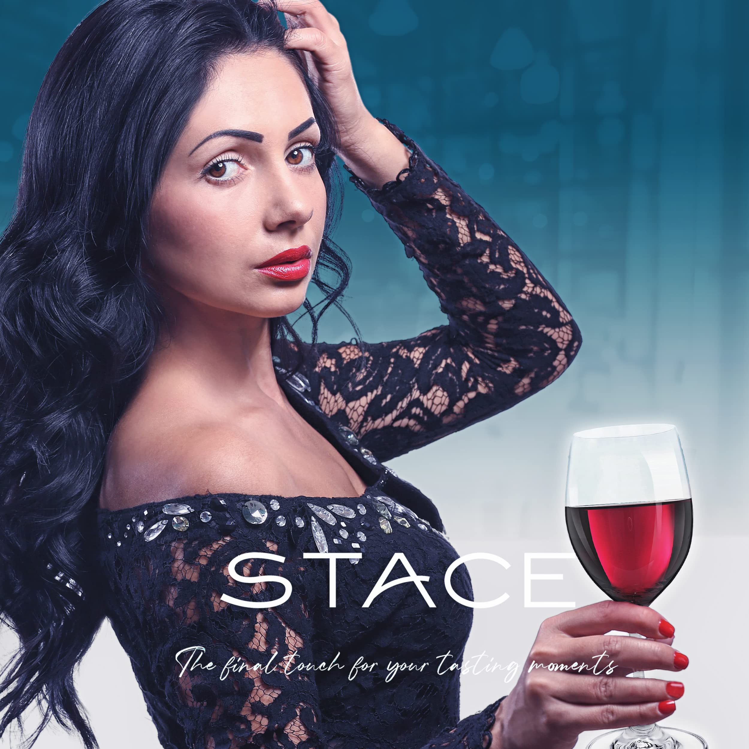 Stace Red Wine Glasses Set of 4 - Premium Crystal Glasses - Italian Style Bordeaux Wine Glass - Great Gift Packaging
