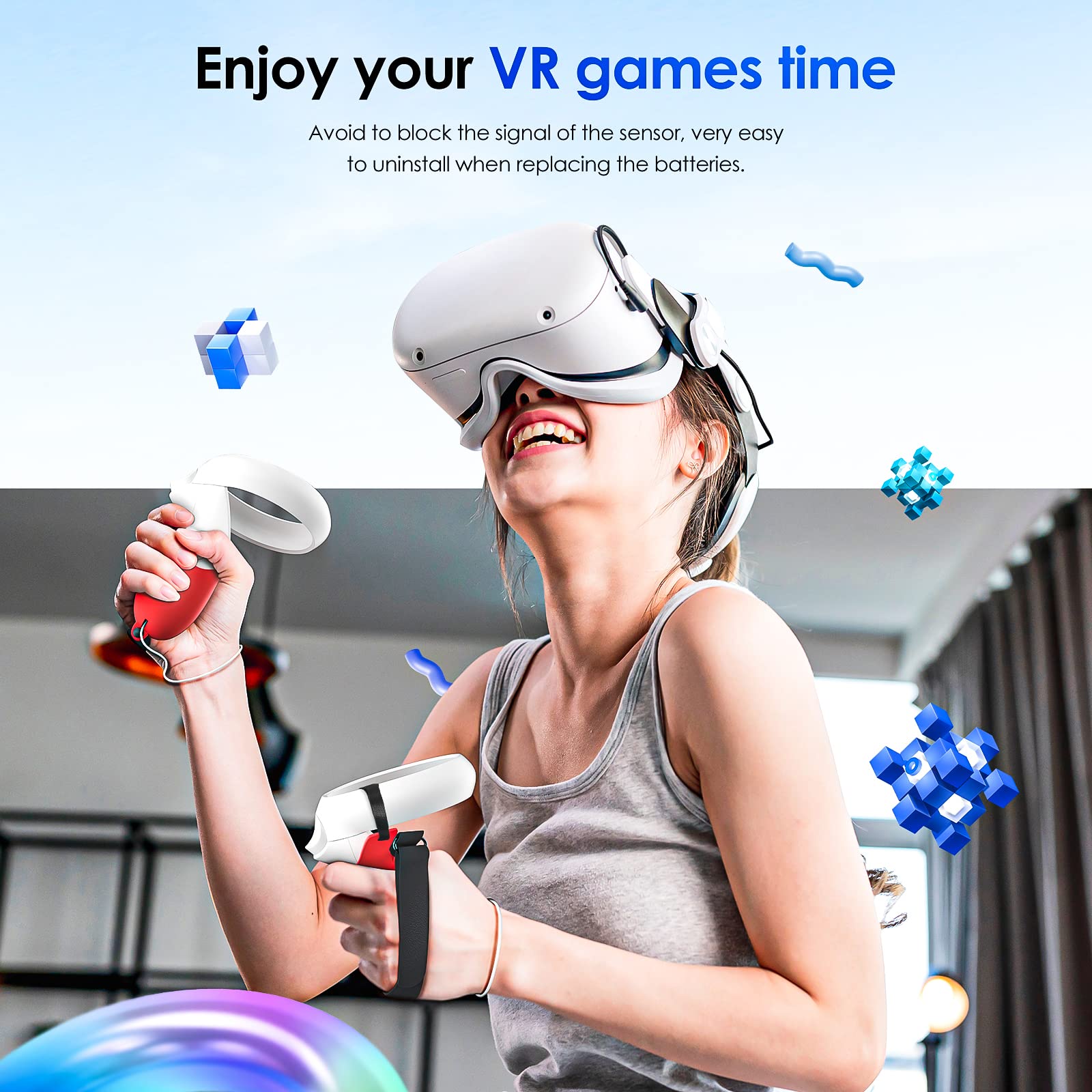 YRXVW Controller Grips Cover for Oculus Quest 2, Silicone Hand Grips Unibody Design with Adjustable Knuckle Strap Accessories Compatible with Quest 2 (Red)