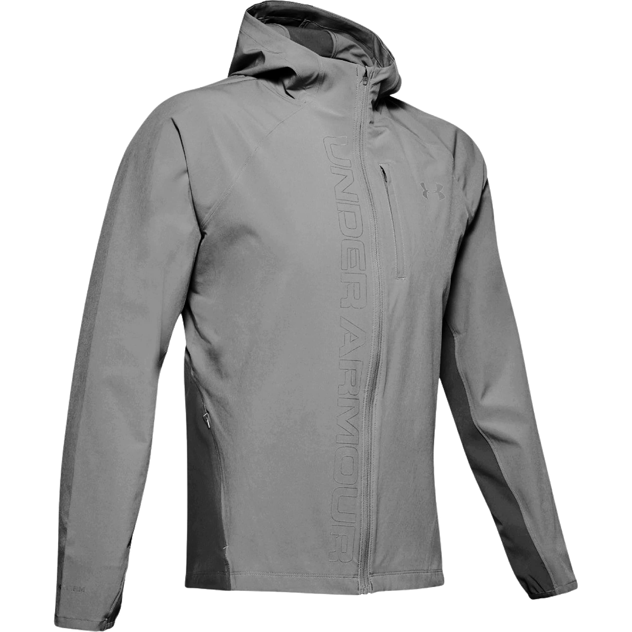Under Armour Men's UA Qualifier Outrun The Storm Full Zip Hooded Jacket 1350173 (as1, alpha, m, regular, regular, Grey 066, Medium)