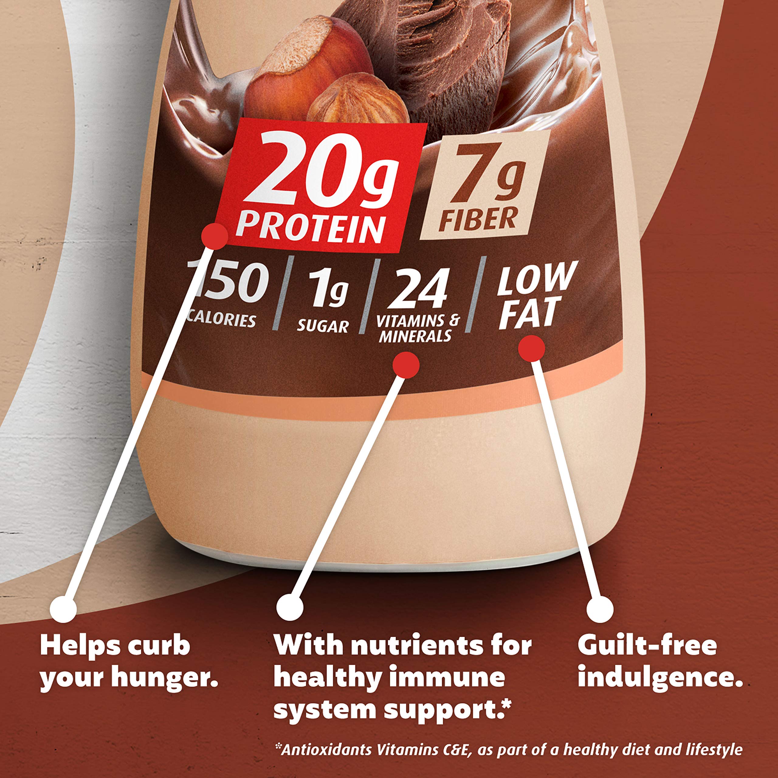 Premier Protein Shake with Oats, Chocolate Hazelnut, 20g Protein, 7g Fiber, 1g Sugar, 24 Vitamins & Minerals, Smooth & Creamy Breakfast Drink 11.5 fl oz, 12 Pack