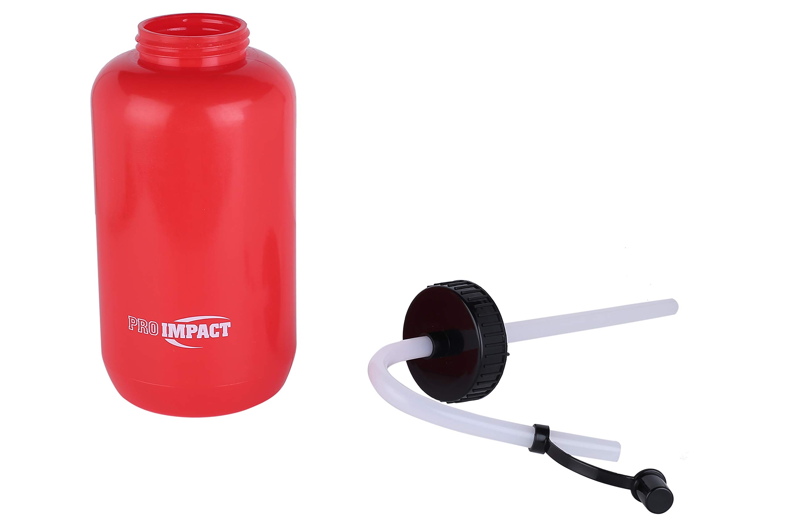 Pro Impact Squeezable Water Bottle Bendable Long Straw - LDPE BPA Free Plastic - Hydration for Baseball Hockey Gym MMA Yoga Boxing Cycling Softball Football Lacrosse (35.5 Oz.)