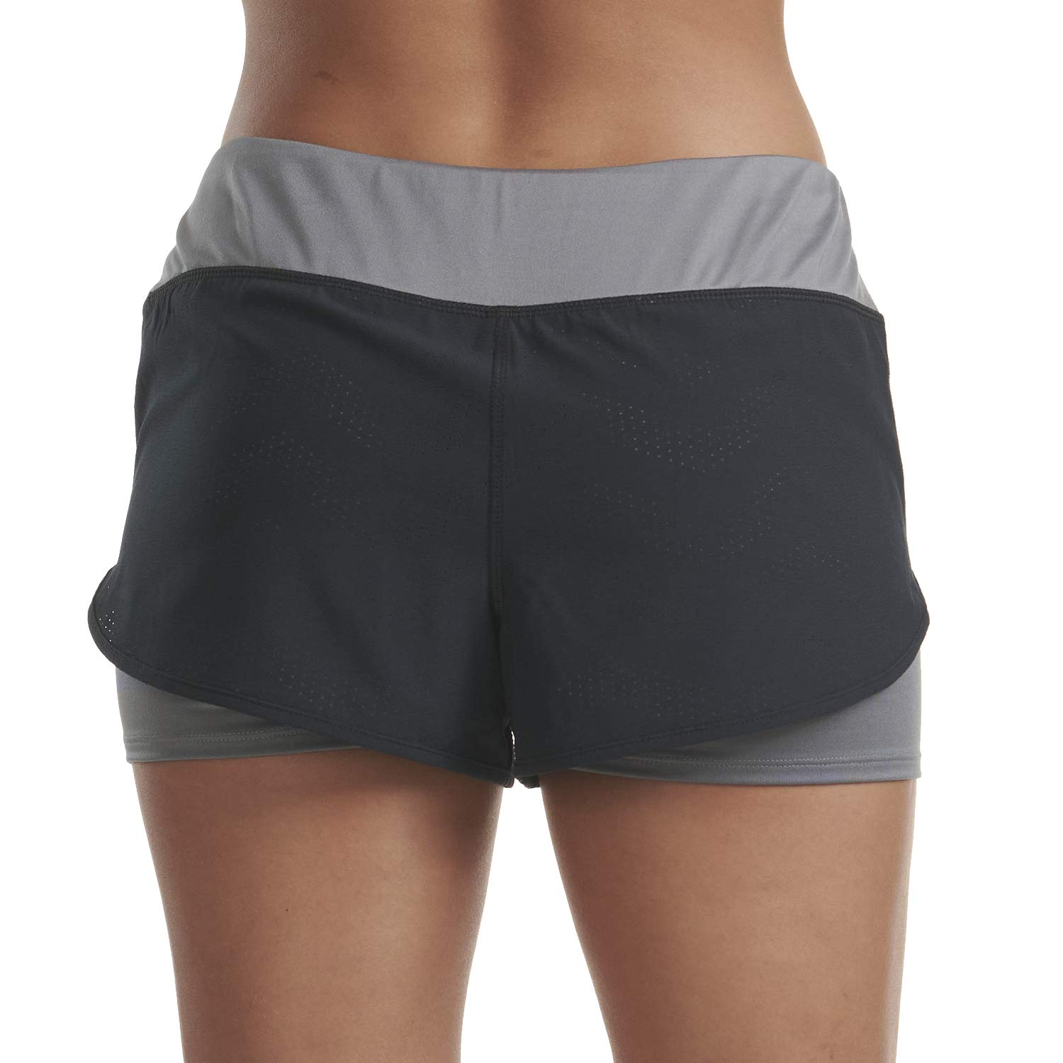 Spalding Women's Active Mesh Overlay Running Short, Regular and Plus Size, Black, 3X