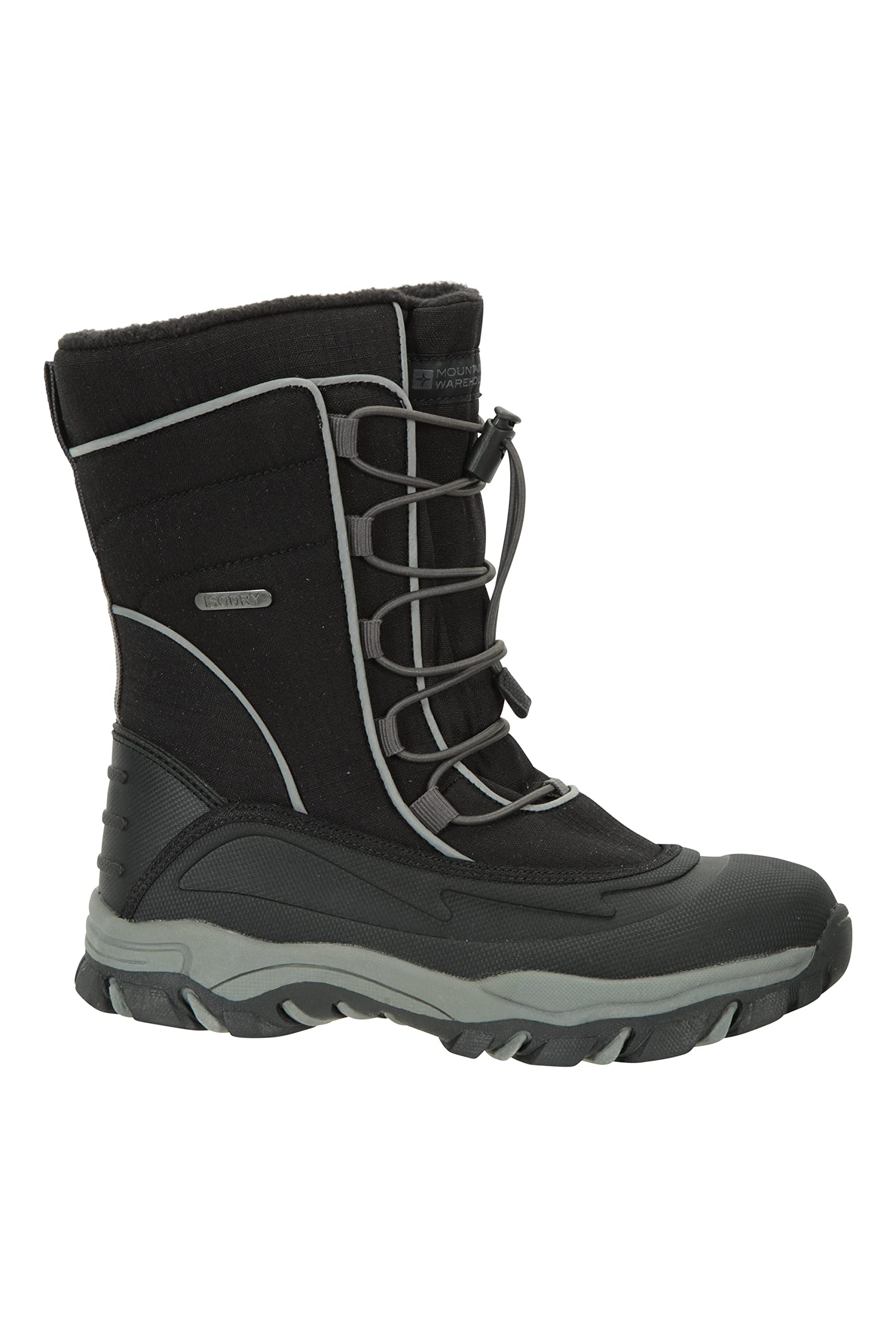 Mountain Warehouse Park Youth Kids Snow Boots - Warm Winter Shoes Black Kids Shoe Size 5 US