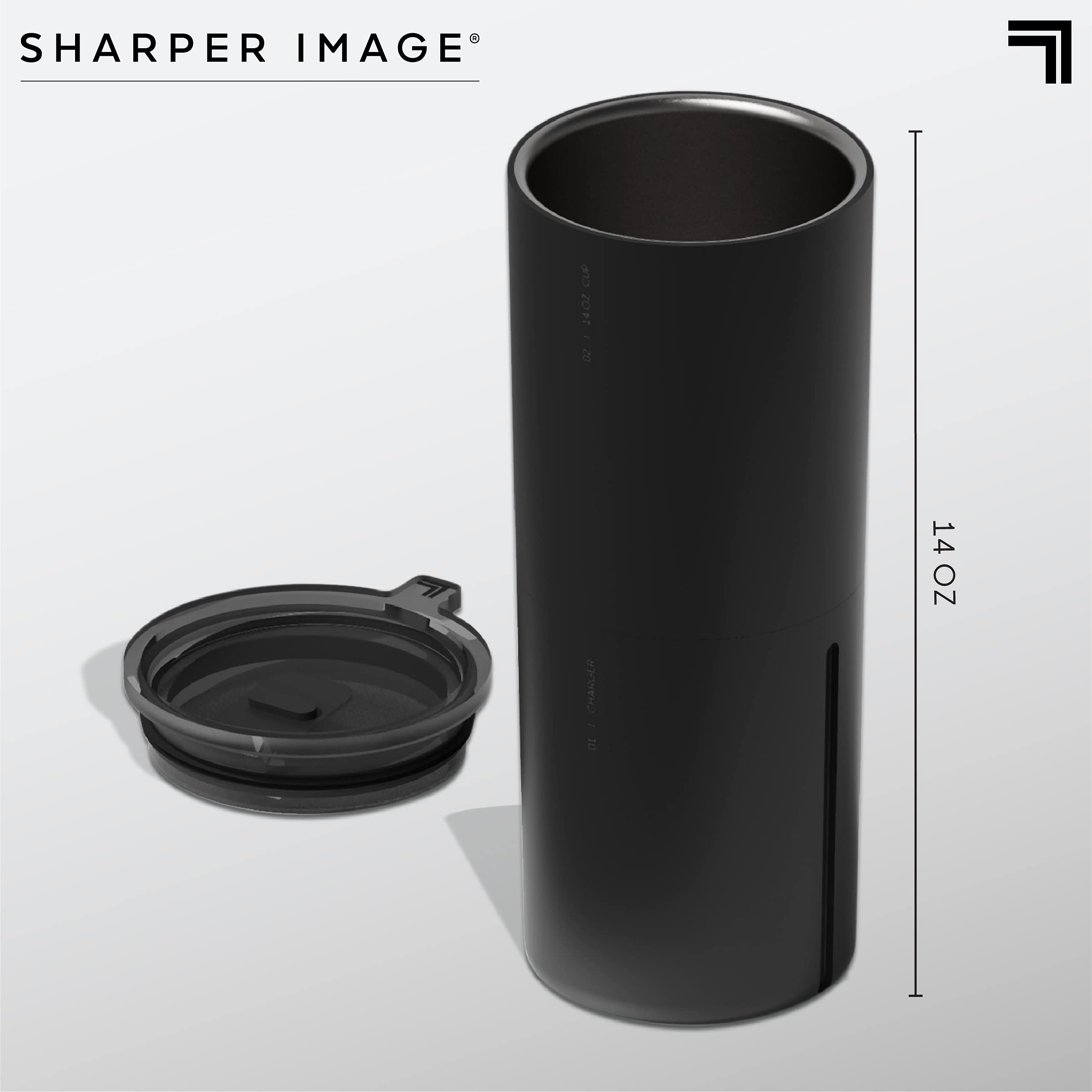 Sharper Image Insulated Heated Travel Mug with USB Power and Stainless Steel