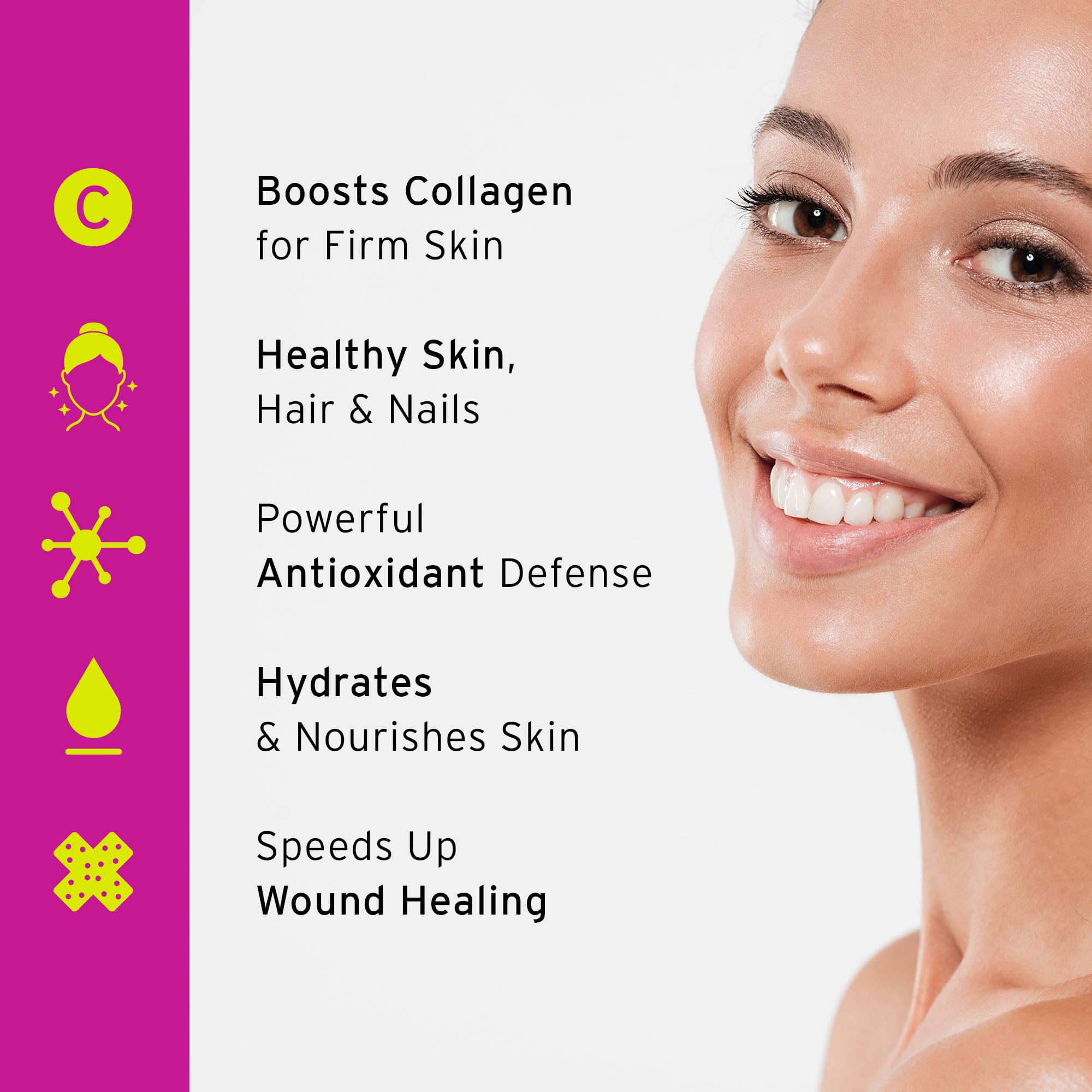 No BS Radiance Collagen Gummies with Biotin and Vitamin C for Skin, Nails and Hair (40 ct)