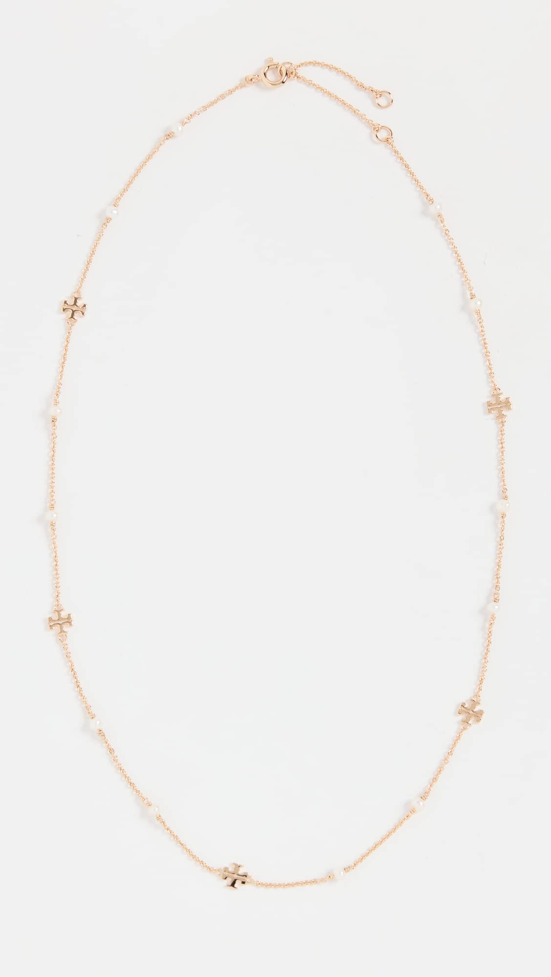 Tory Burch Women's Kira Pearl Delicate Necklace, Tory Gold/Pearl, One Size