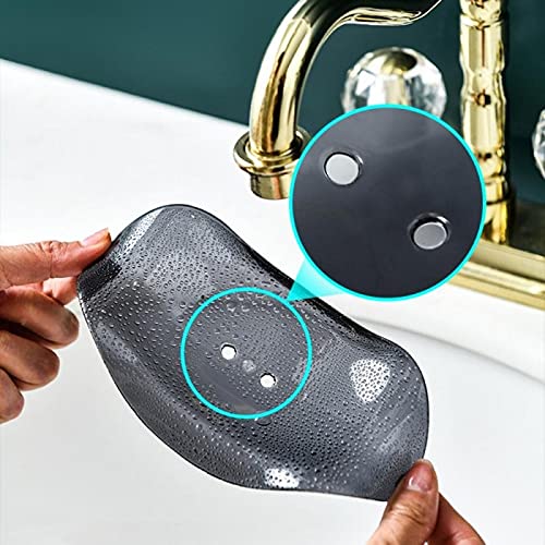 PLMM soap Box, 1PC Soap Box Portable Streamlined Soap Holder Dish Storage Plate Tray Shower Sponge Soap Drain Rack Bathroom Storage Gadgets 06