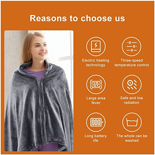 Sywlwxkq Electric Blanket Throw, Safe and Low Radiation,Heats Up Quickly Heating Blanket, The Whole Can Be Washed Electric Lap Blanket