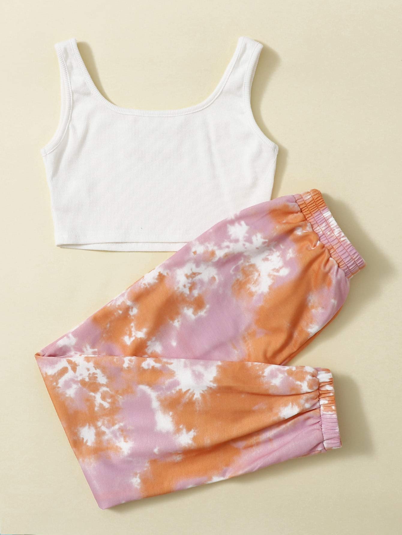 SOLY HUX Girl's 2 Piece Outfits Letter Crop Top and Pant Sets Cute Clothes Fashion Multicoloured 10Y
