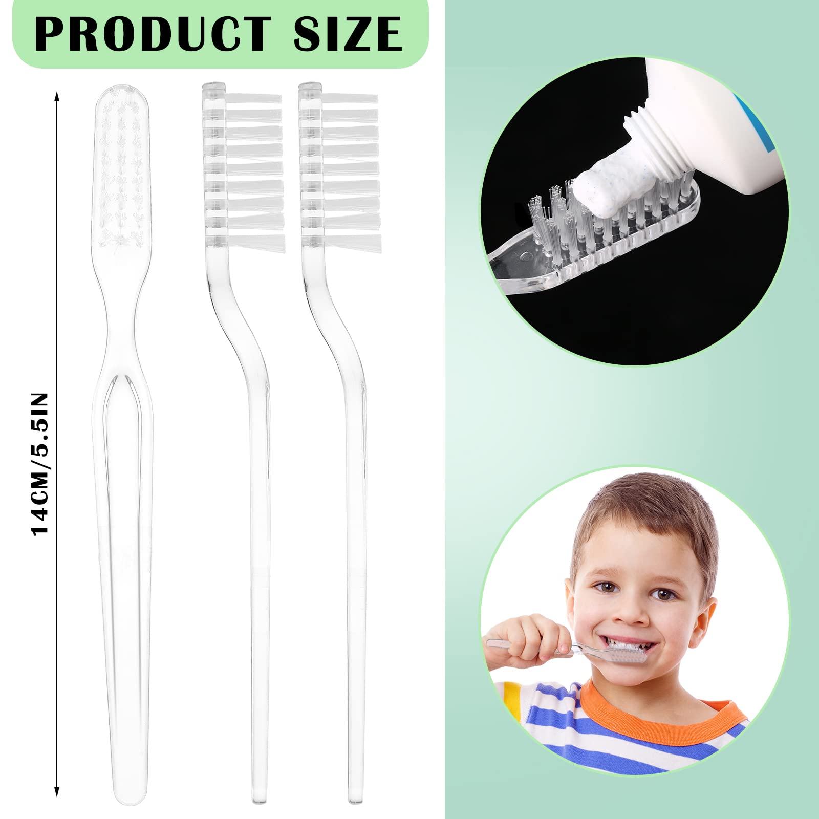 Raiten 60 Pack Disposable Toothbrush Mini Soft Bristle Toothbrush Portable Toothbrush Individually Wrapped for Travel Hotel Home